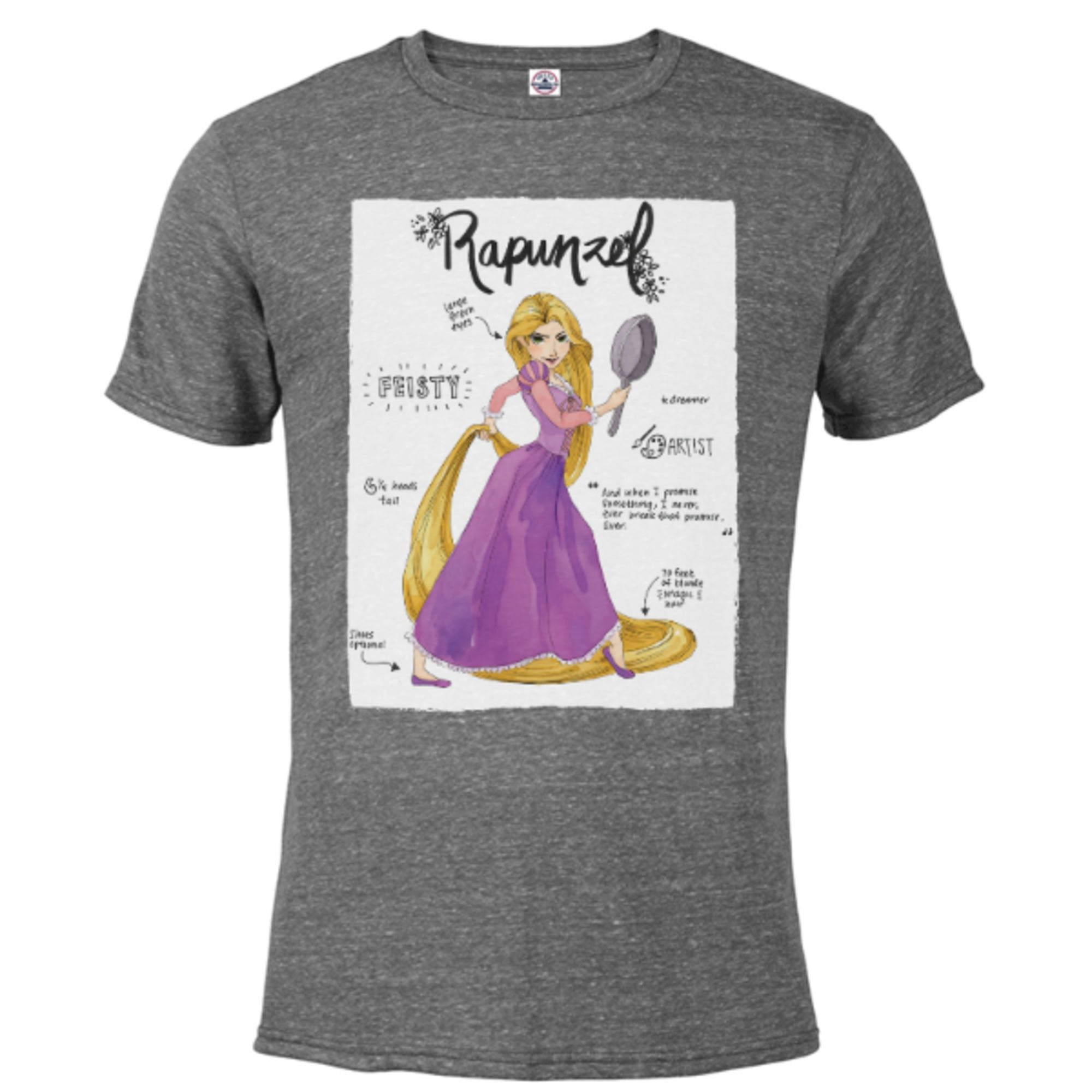 Disney Tangled Rapunzel Fashion Callouts T-Shirt- Short Sleeve Blended ...