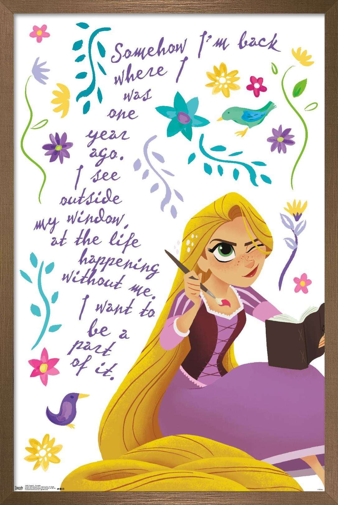 Disney Tangled - Thoughts Wall Poster, 14.725" x 22.375", Framed ...