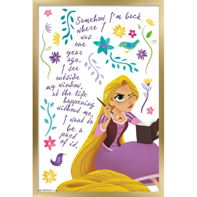 Disney Tangled - Thoughts Wall Poster, 22.375" x 34", Framed - Walmart.com
