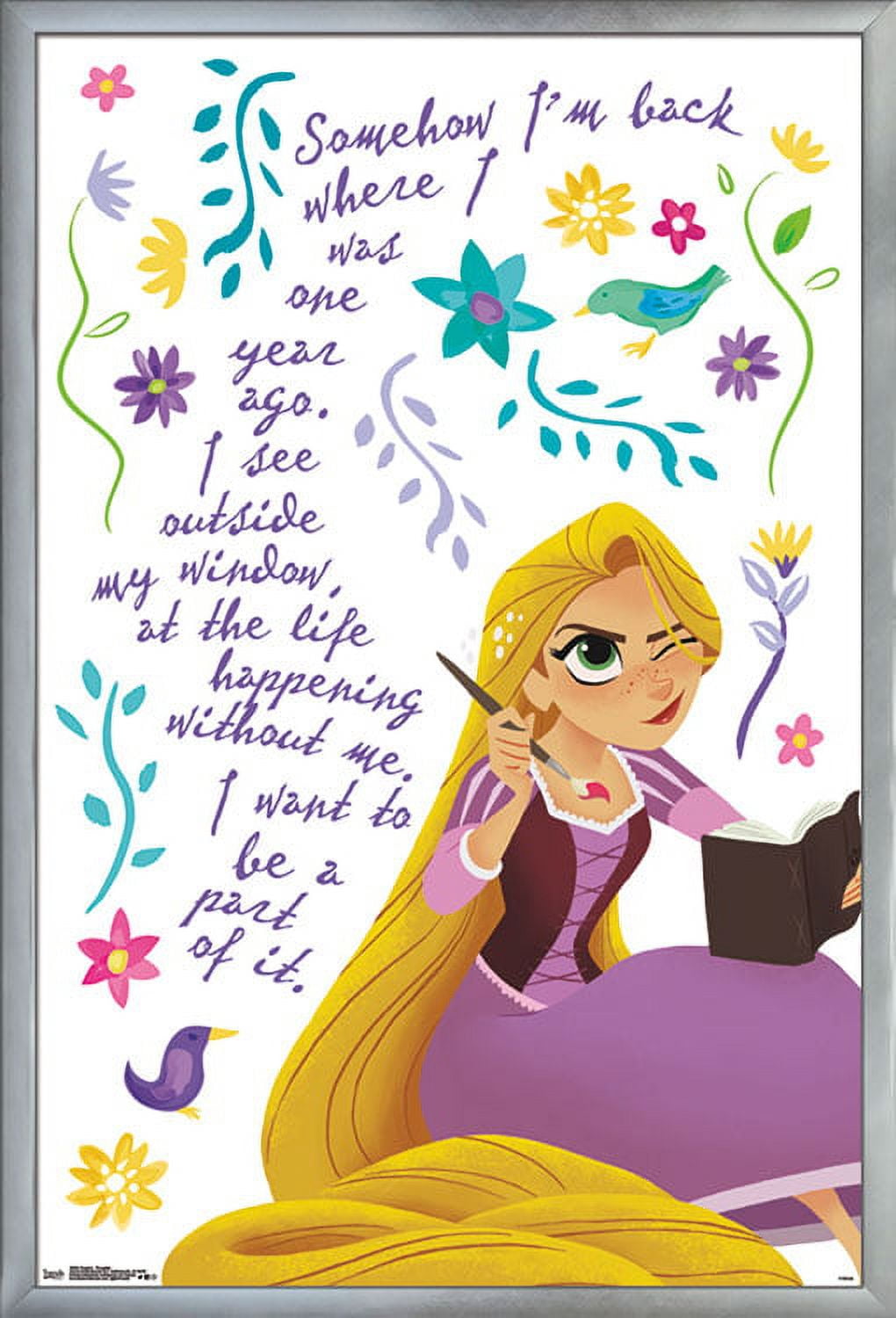 Disney Tangled - Thoughts Wall Poster, 22.375" x 34", Framed - Walmart.com
