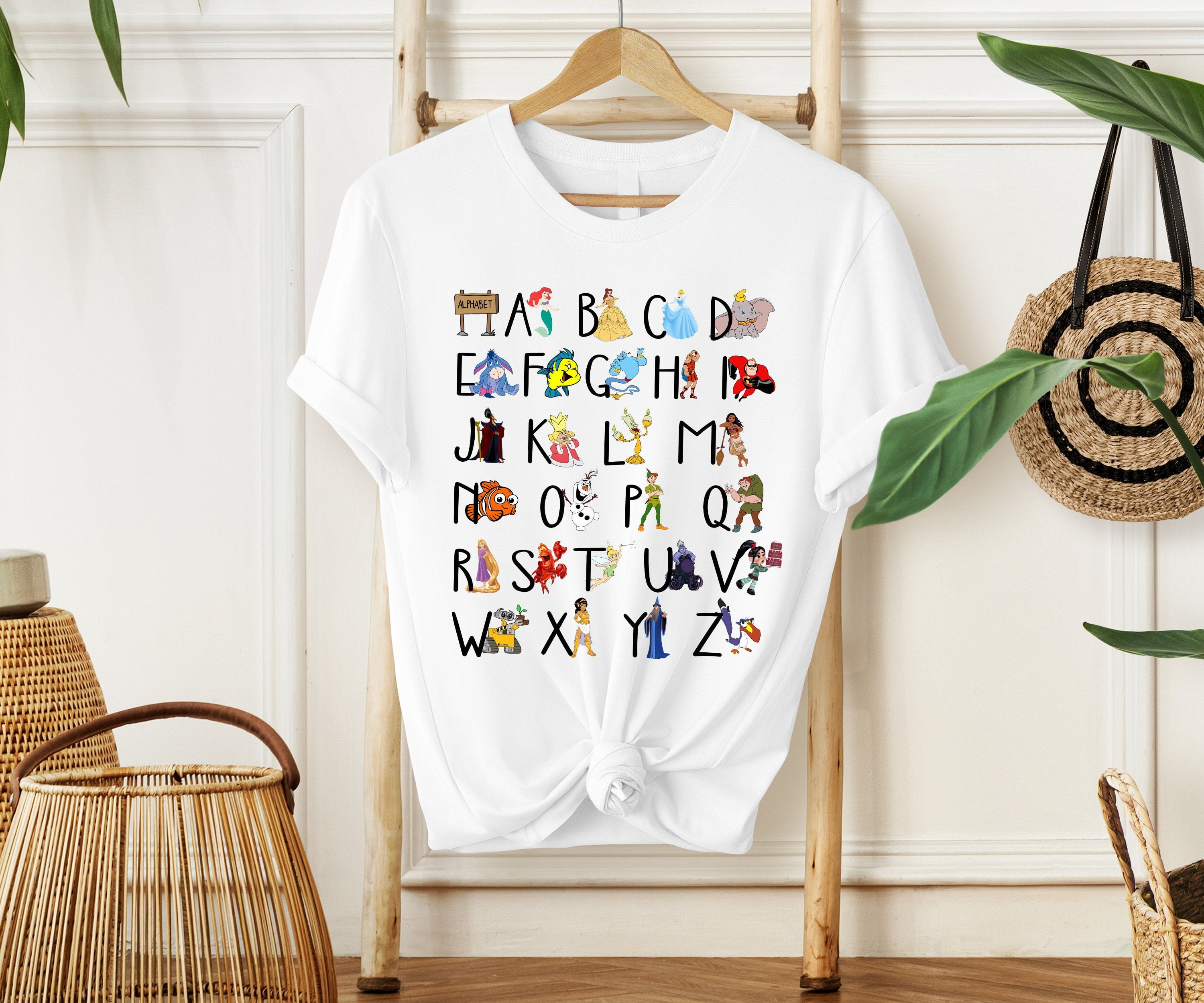 Disney Teacher Alphabet Characters from A to Z Shirt,ABC Shirt ...
