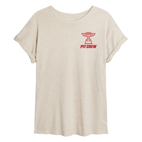 Disney - Team Lightning Mcqueen Pit Crew - Women's Oversized Graphic T-Shirt - Walmart.com
