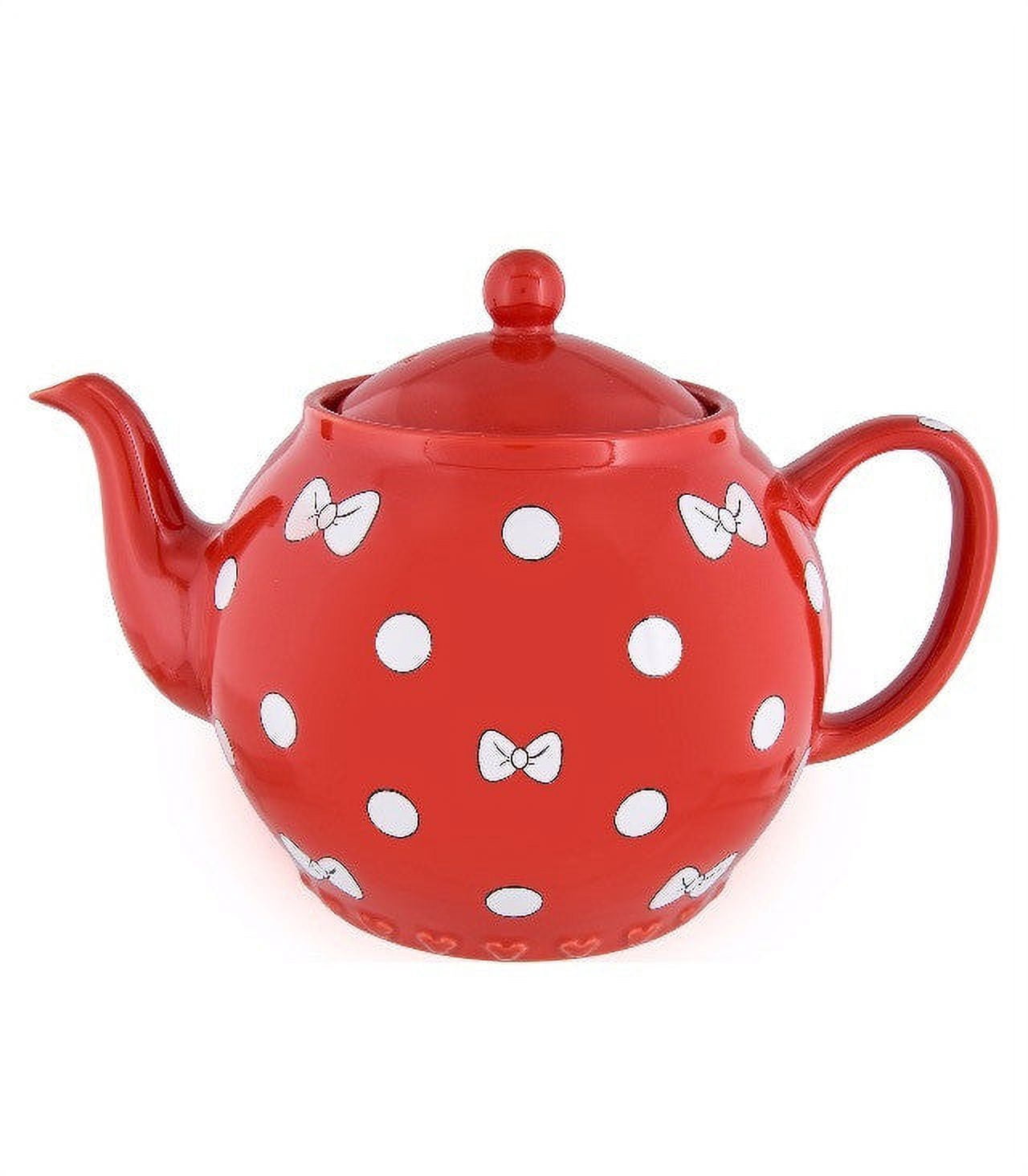Disney Minnie Mouse Bow Red Ceramic Teapot - Dishwasher Safe - Walmart.com
