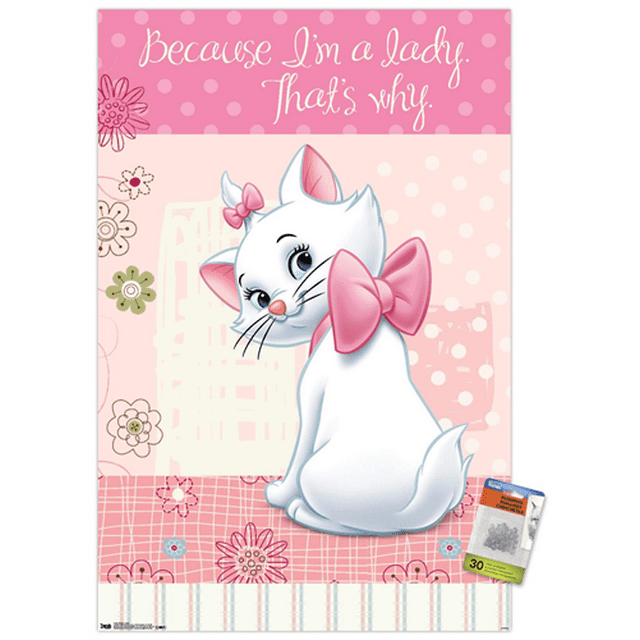 Disney The Aristocats - Marie - I'm A Lady Wall Poster with Push Pins ...