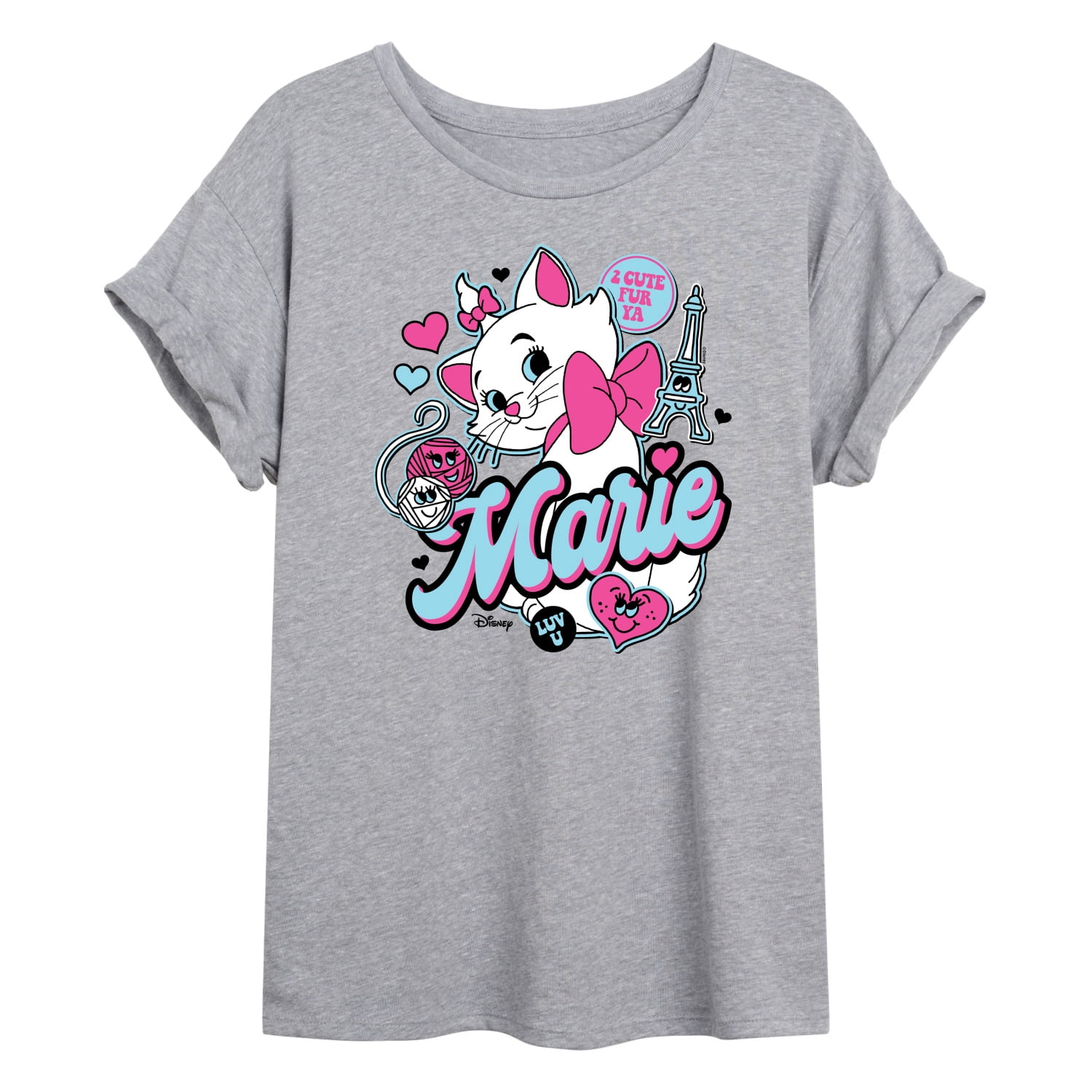Disney - The Aristocats - Marie Stickers - Women's Oversized Graphic T ...