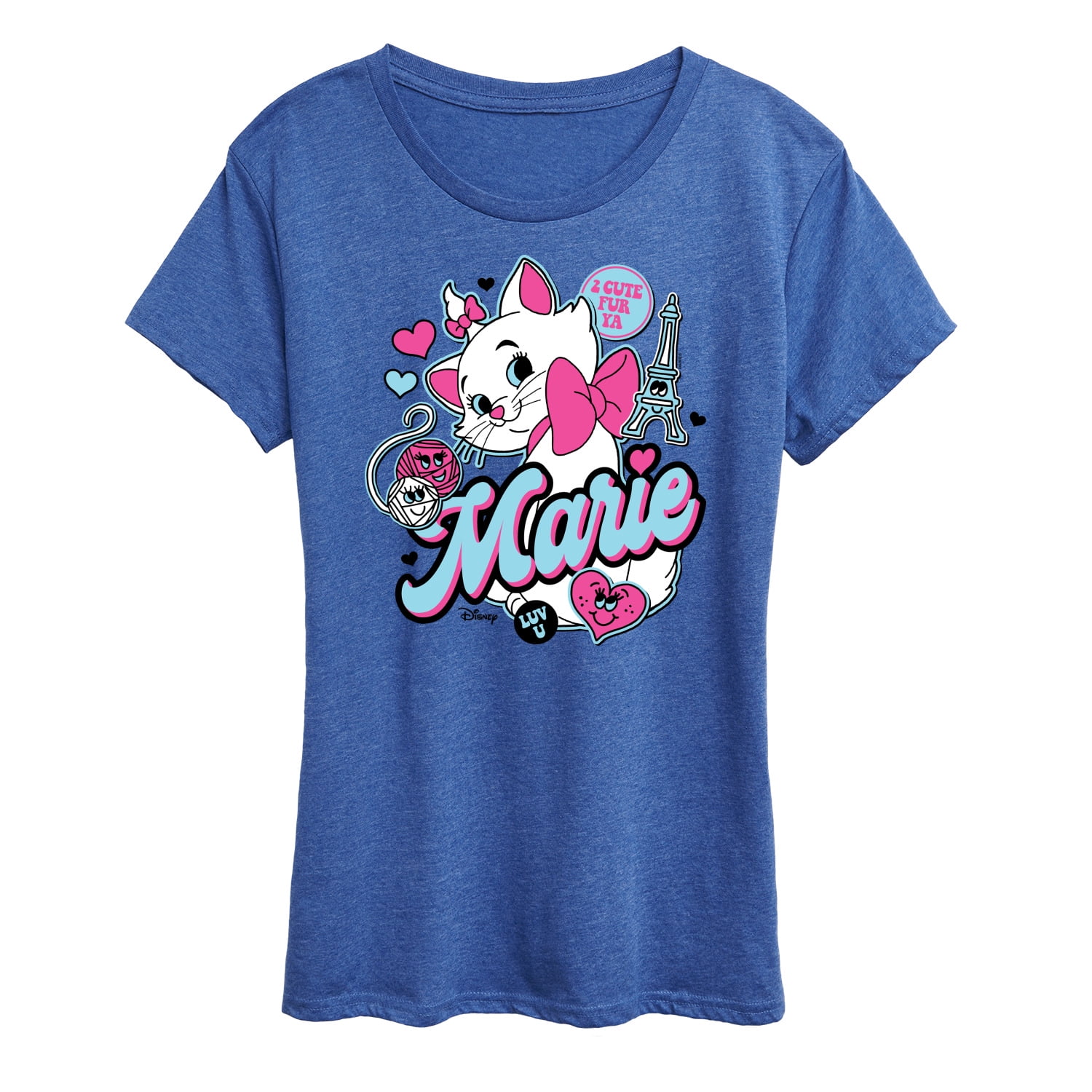 Disney - The Aristocats - Marie Stickers - Women's Short Sleeve Graphic ...