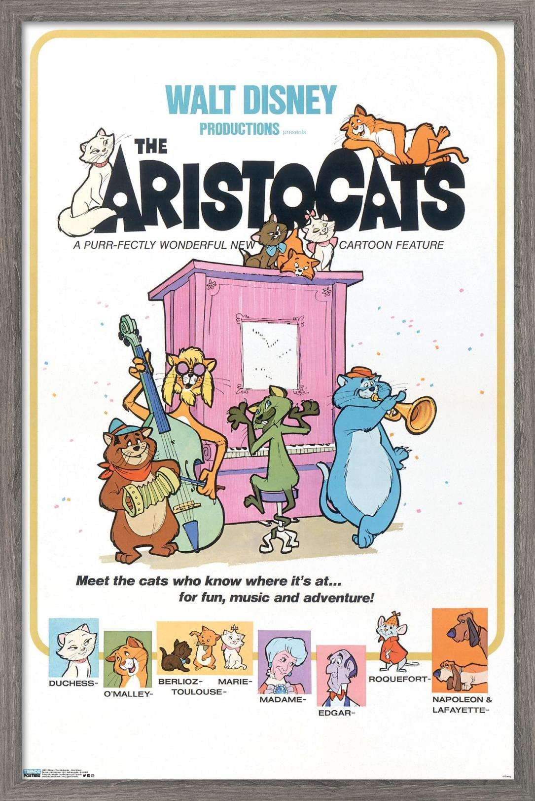 Disney The Aristocats - One Sheet Wall Poster, 22.375" x 34", Framed ...