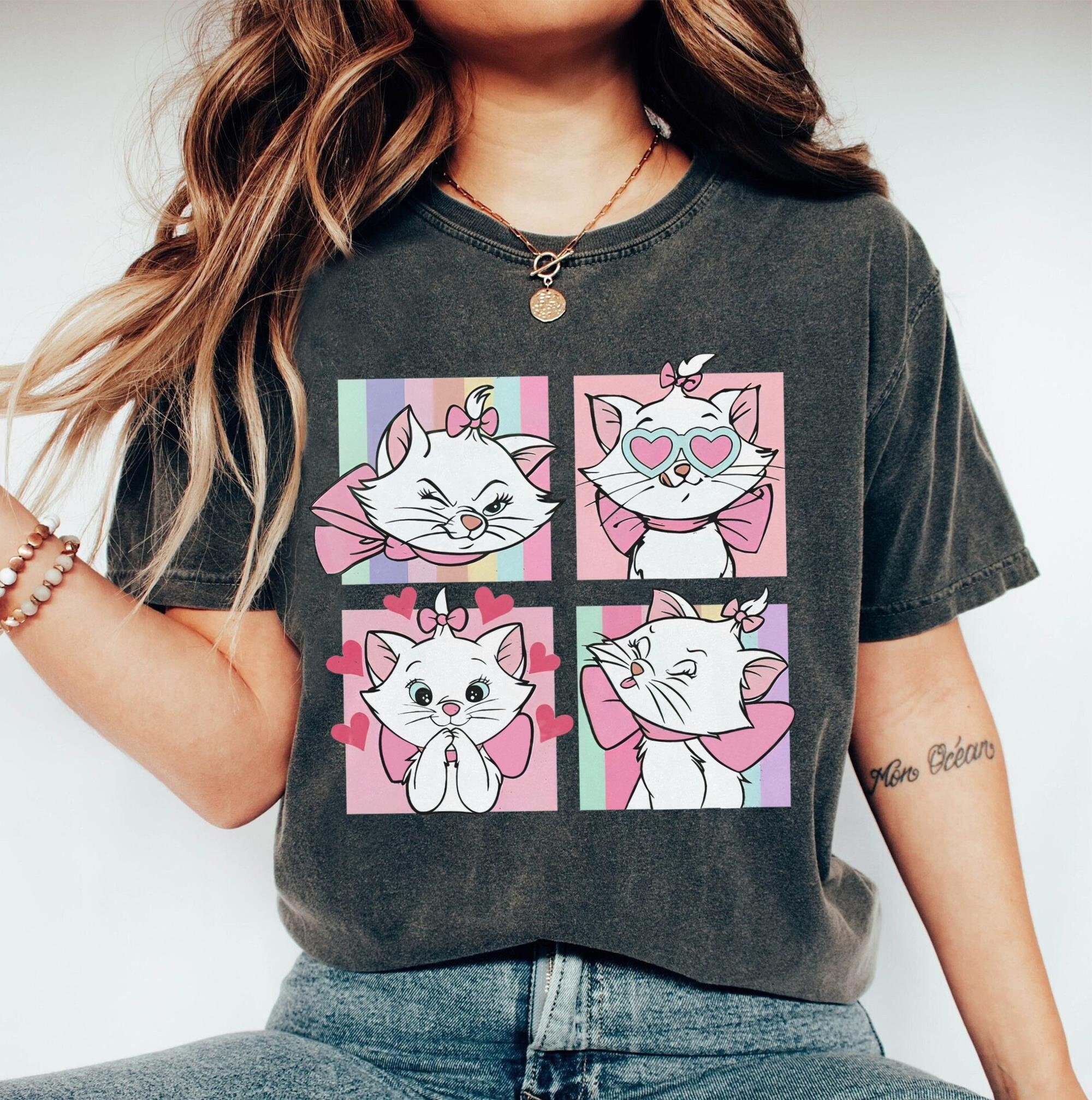 Disney The Aristocats Shirt, Cute Marie Cat Emotions Love Heart T-shirt, Tee, Funny Magic ...