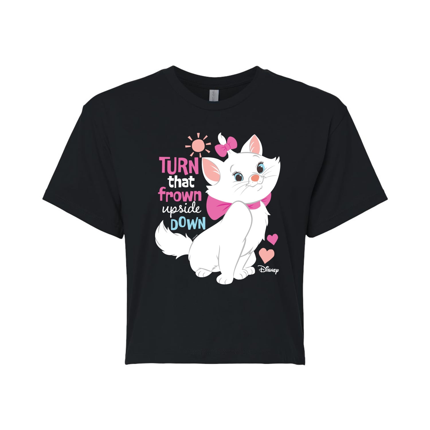 Disney - The Aristocats - Turn That Frown Upside Down - Junior's Cropped Graphic T-Shirt ...