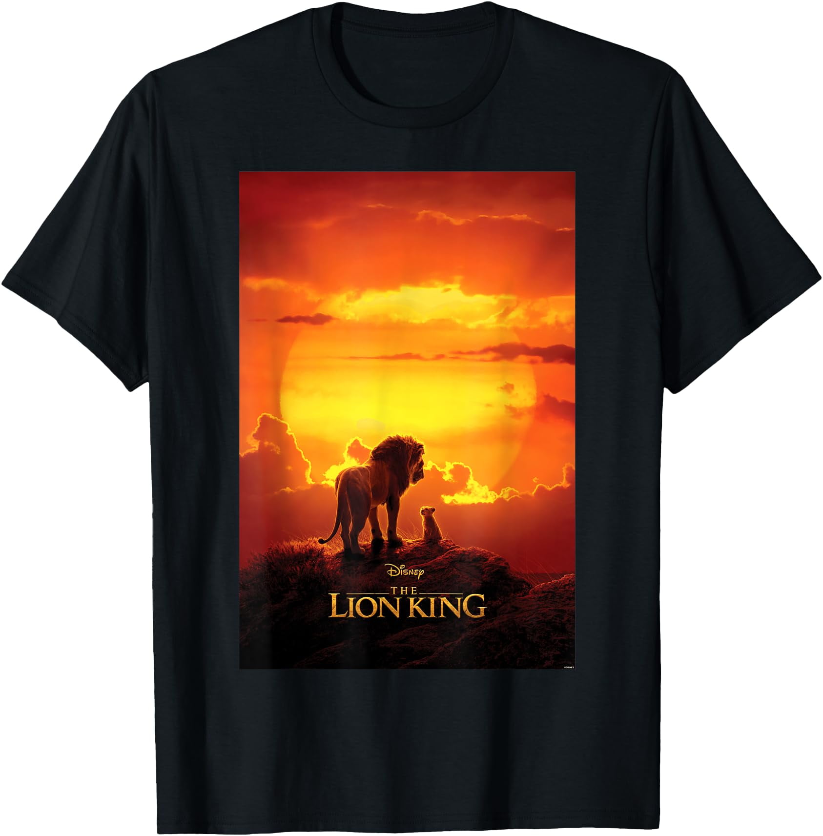 Disney The Lion King Live Action Mufasa Simba Sunset Poster T-Shirt ...