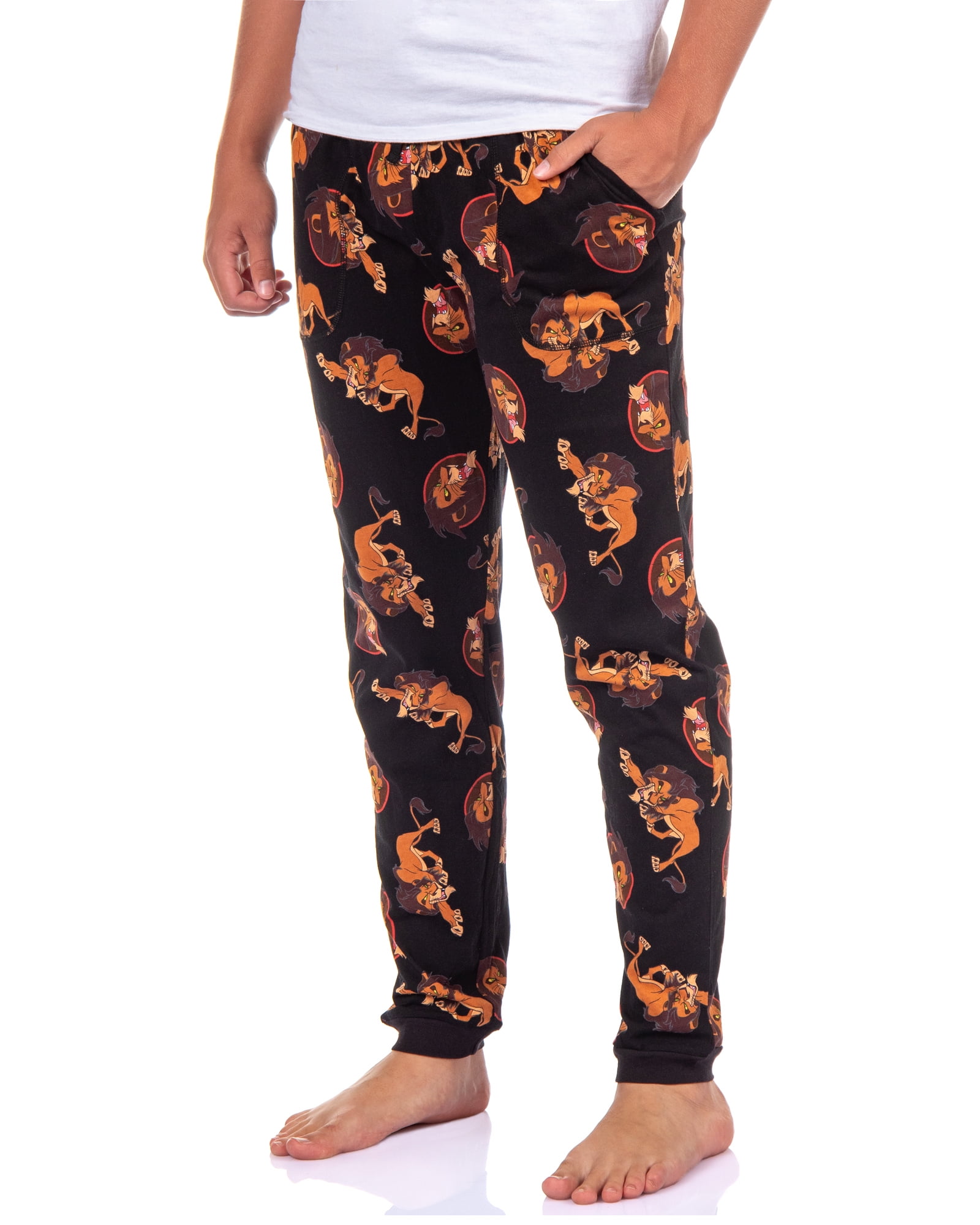 Disney The Lion King Pajama Pants Scar All Over Print PJ Lounge Joggers ...