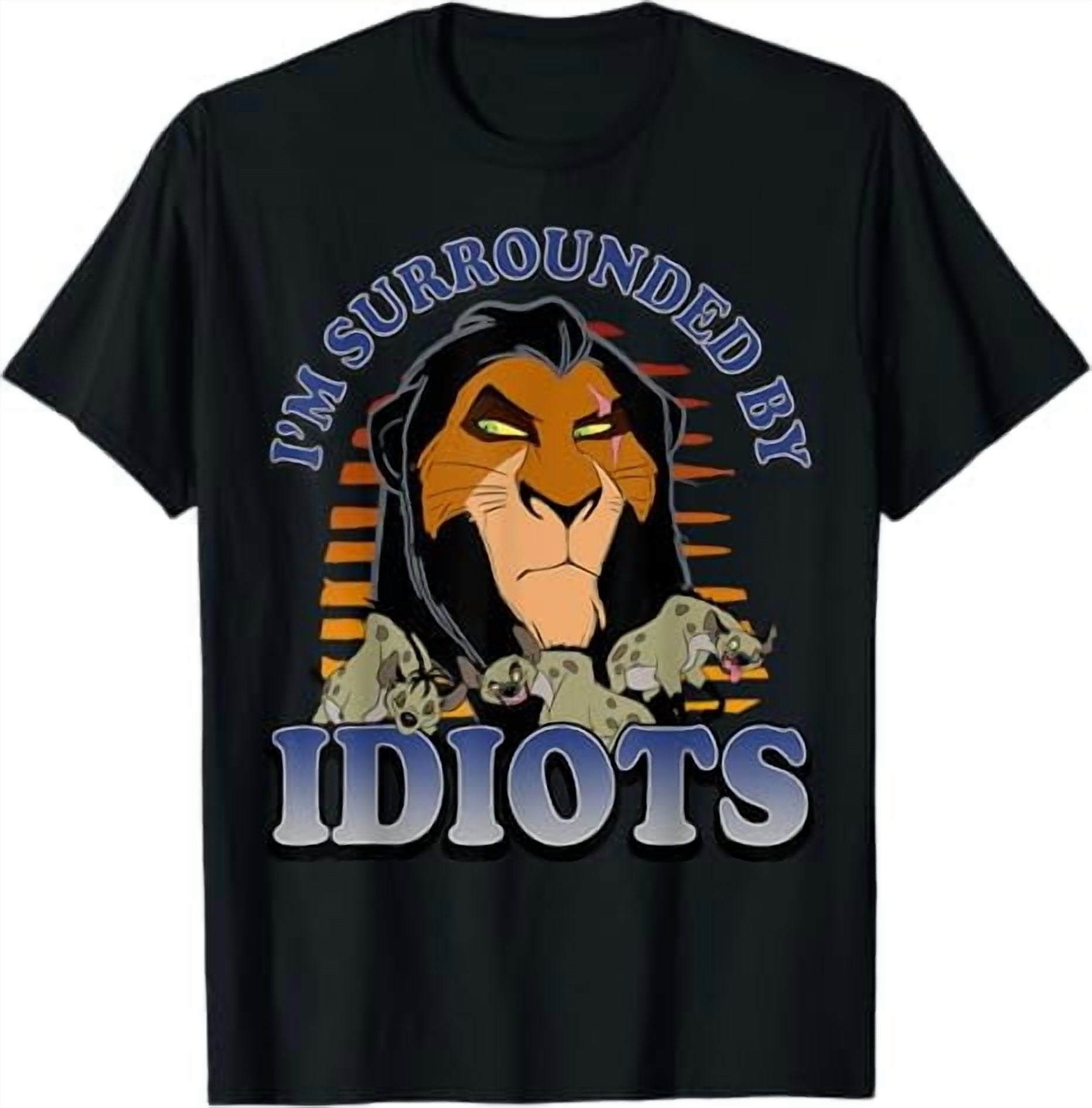 Disney The Lion King Retro Scar Surrounded By Idiots Logo T-Shirt ...