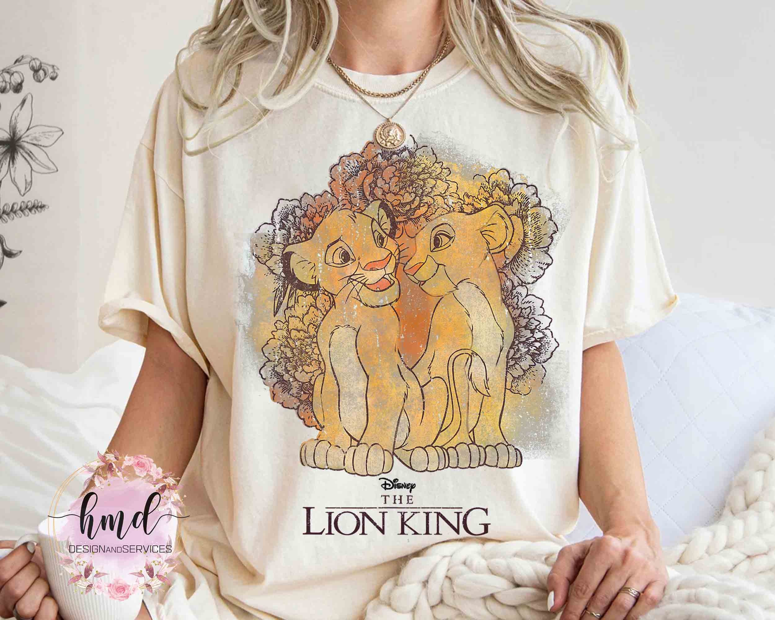 Disney The Lion King Simba And Nala Watercolor Graphic Retro Shirt ...