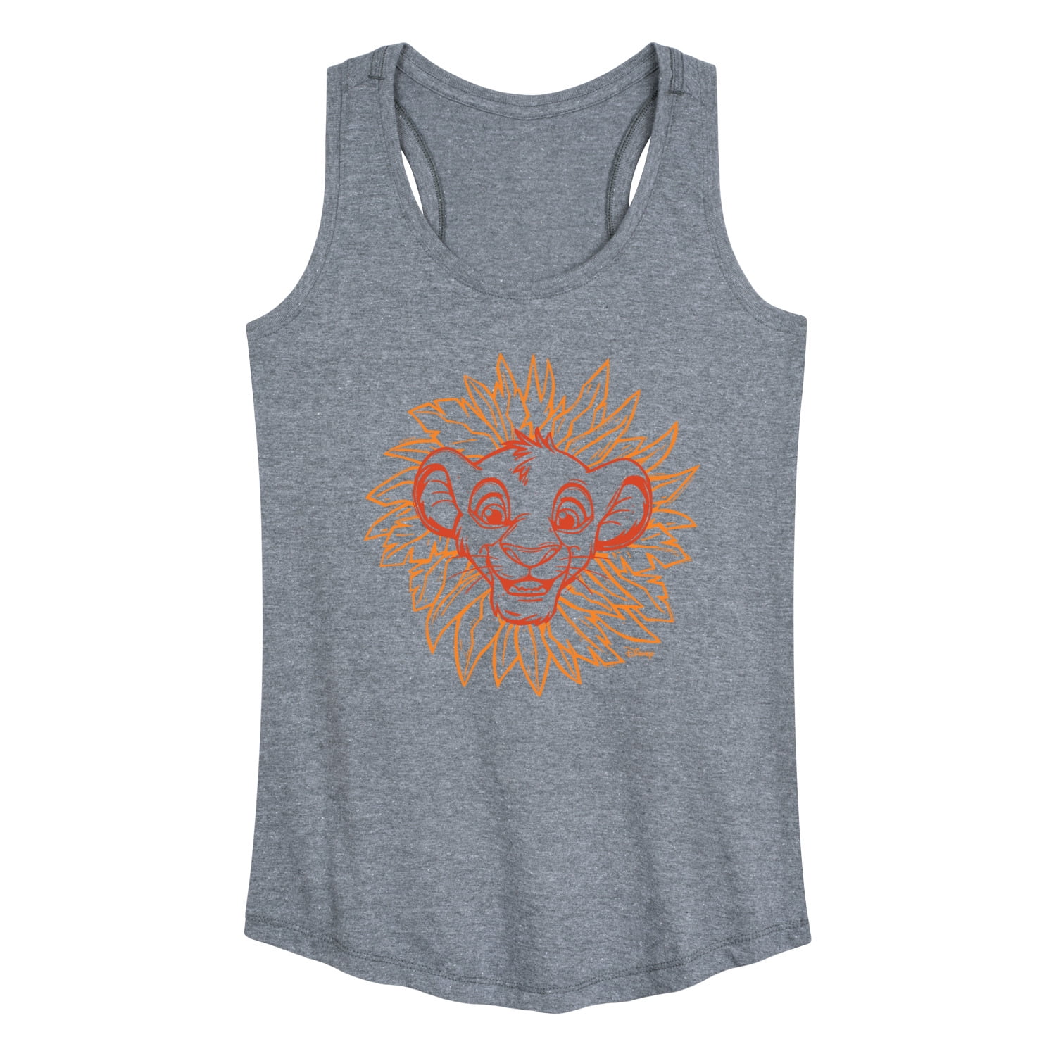 Disney - The Lion King - Simba Linocut - Women's Racerback Tank Top ...