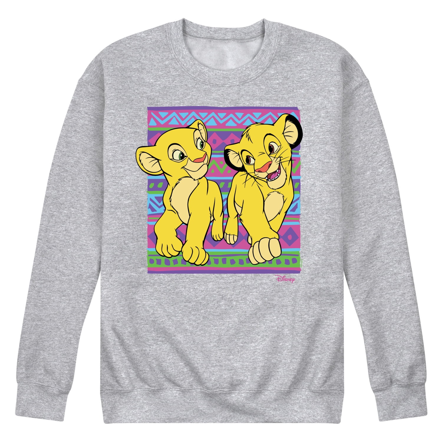 Disney - The Lion King - Simba Nala Pattern - Men's Crew Neck Fleece ...