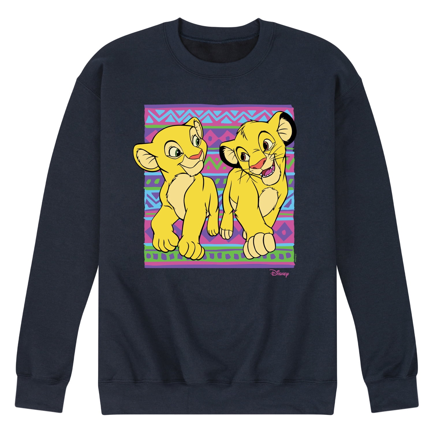 Disney - The Lion King - Simba Nala Pattern - Men's Crew Neck Fleece ...
