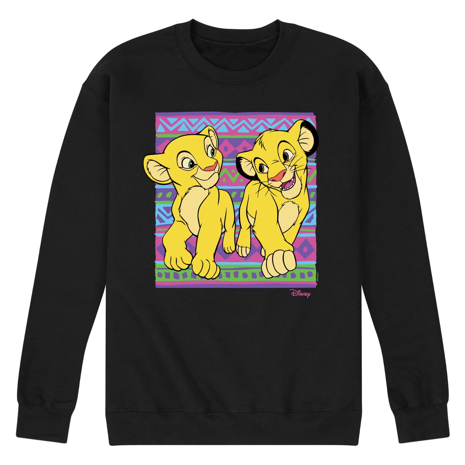 Disney - The Lion King - Simba Nala Pattern - Men's Crew Neck Fleece ...