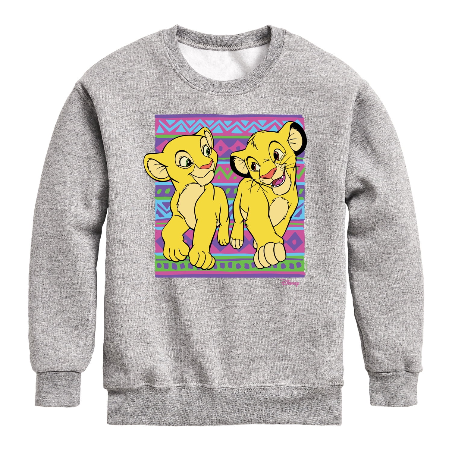 Disney - The Lion King - Simba Nala Pattern - Toddler & Youth Crewneck ...