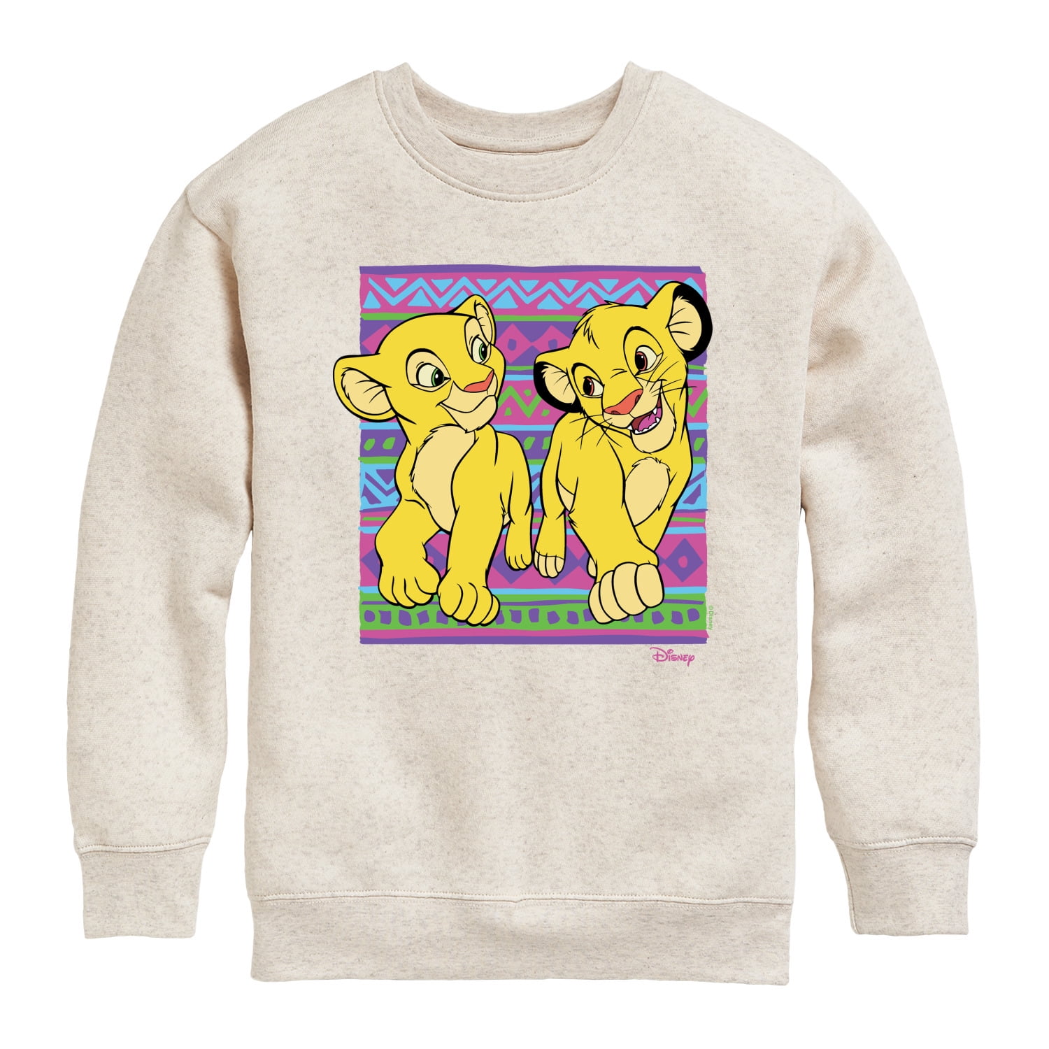 Disney - The Lion King - Simba Nala Pattern - Toddler & Youth Crewneck ...
