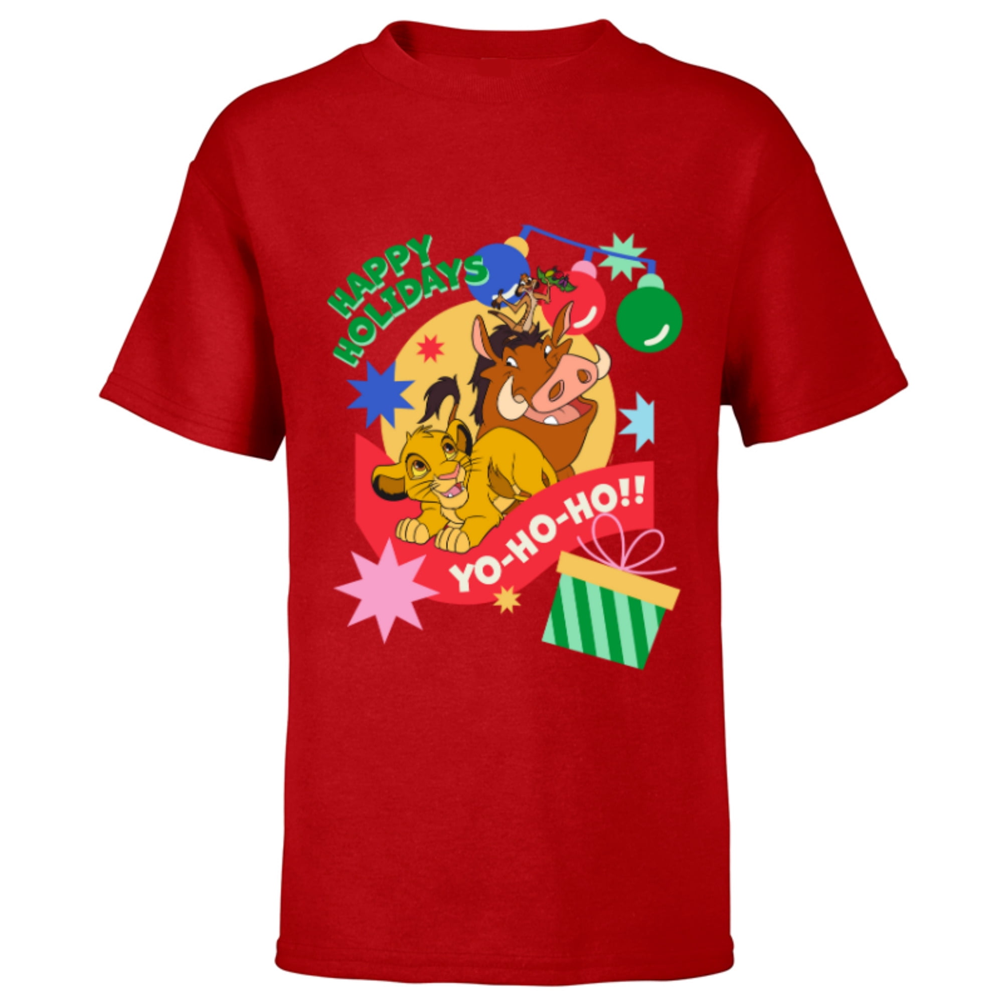 Disney The Lion King Simba Timon Pumbaa Happy Holidays - Short Sleeve T ...