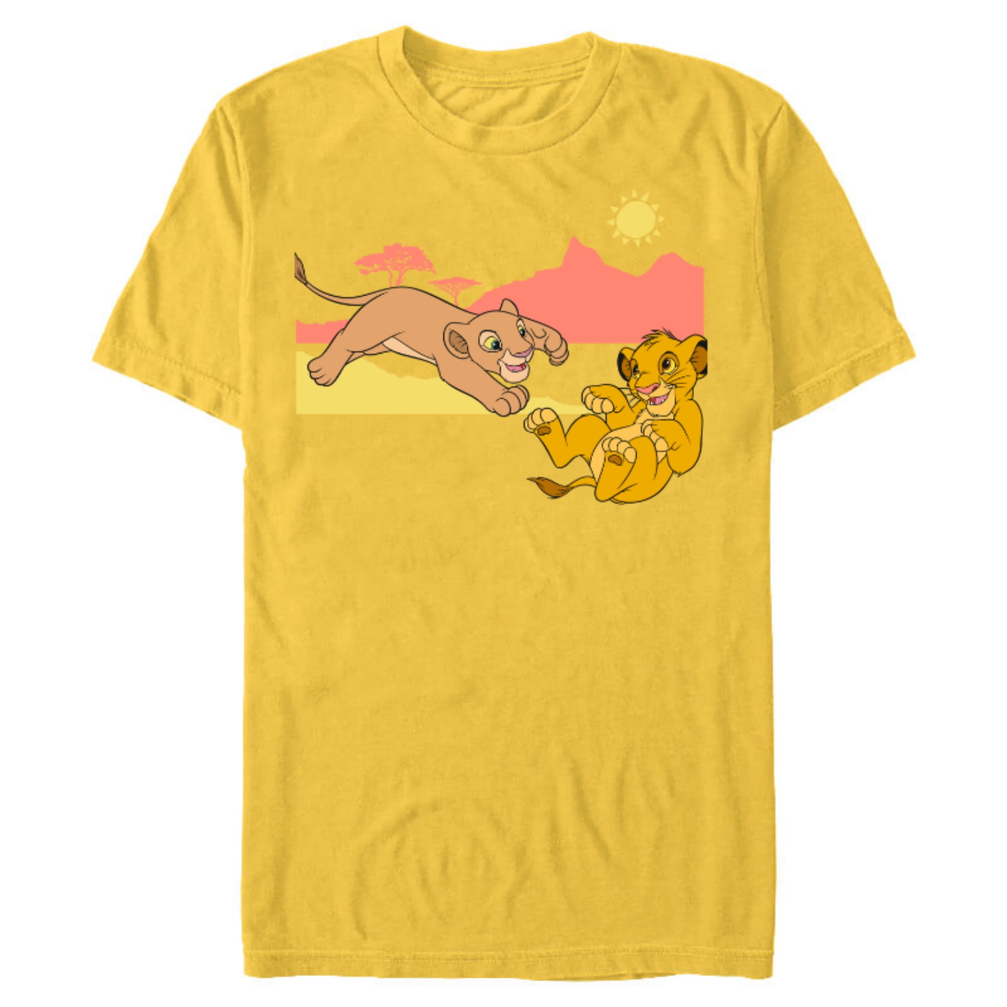 Disney The Lion King Young Simba Nala Playing - Short Sleeve Blended T ...