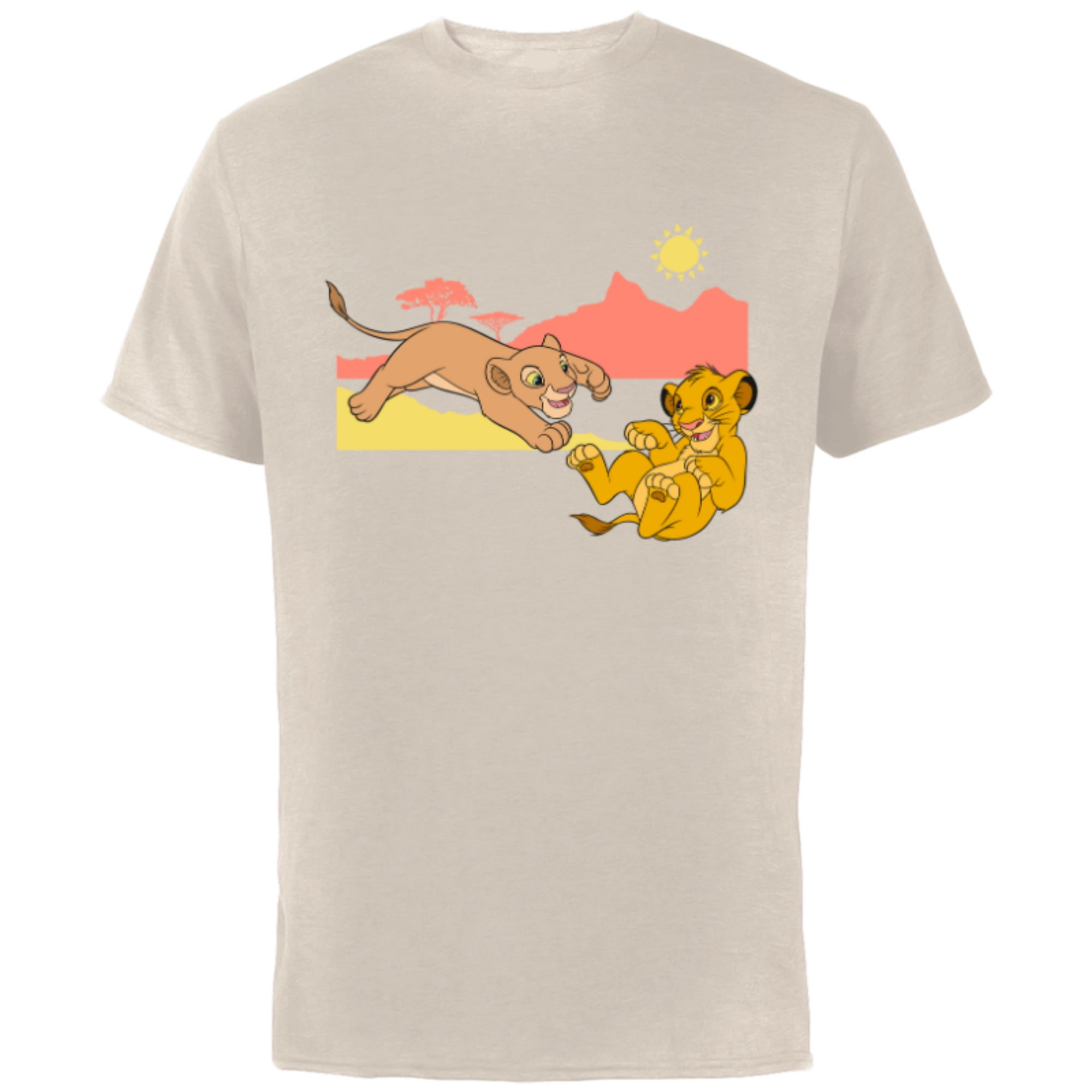 Disney The Lion King Young Simba Nala Playing - Short Sleeve Cotton T ...