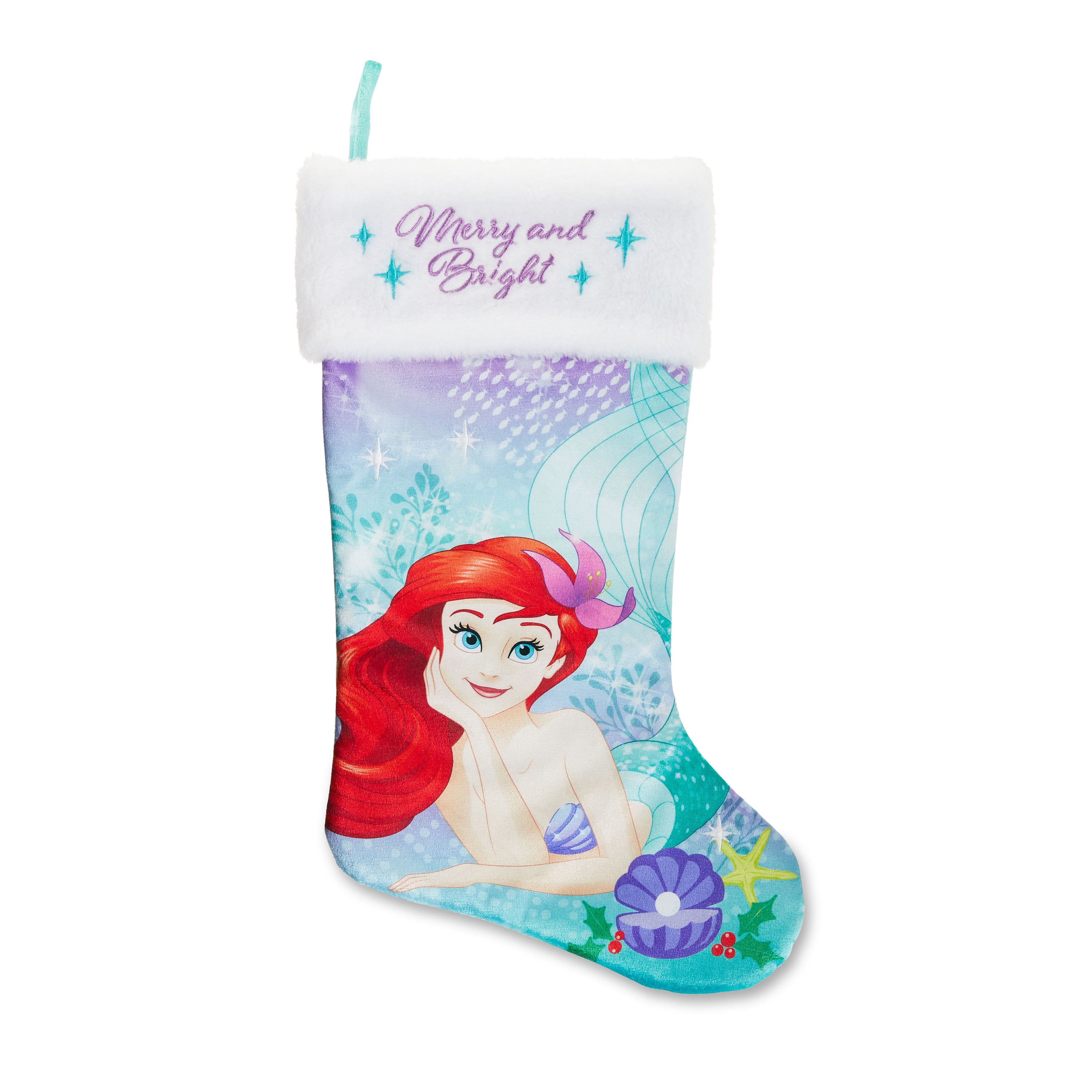 Disney, The Little Mermaid, 20 inch Velour Christmas Stocking ...