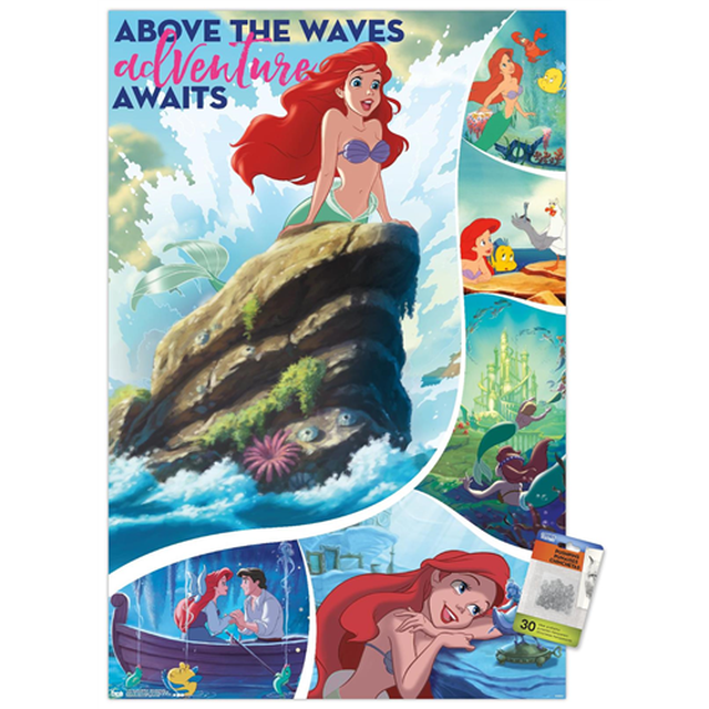 Disney The Little Mermaid - 30th Anniversary Wall Poster with Push Pins ...
