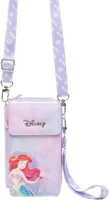 Disney The Little Mermaid Ariel Crossbody Wallet Cell Phone Wristlet ...