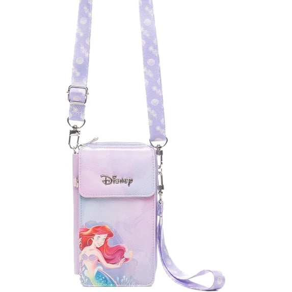 Disney The Little Mermaid Ariel Crossbody Wallet Cell Phone Wristlet ...