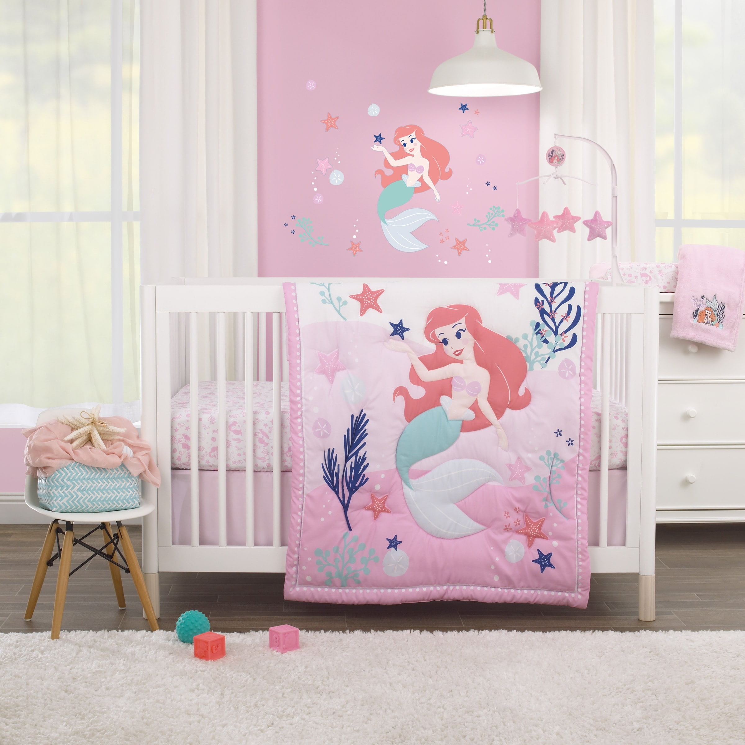 Disney The Little Mermaid Ariel Cute by Nature 4pc Crib Bedding Set ...