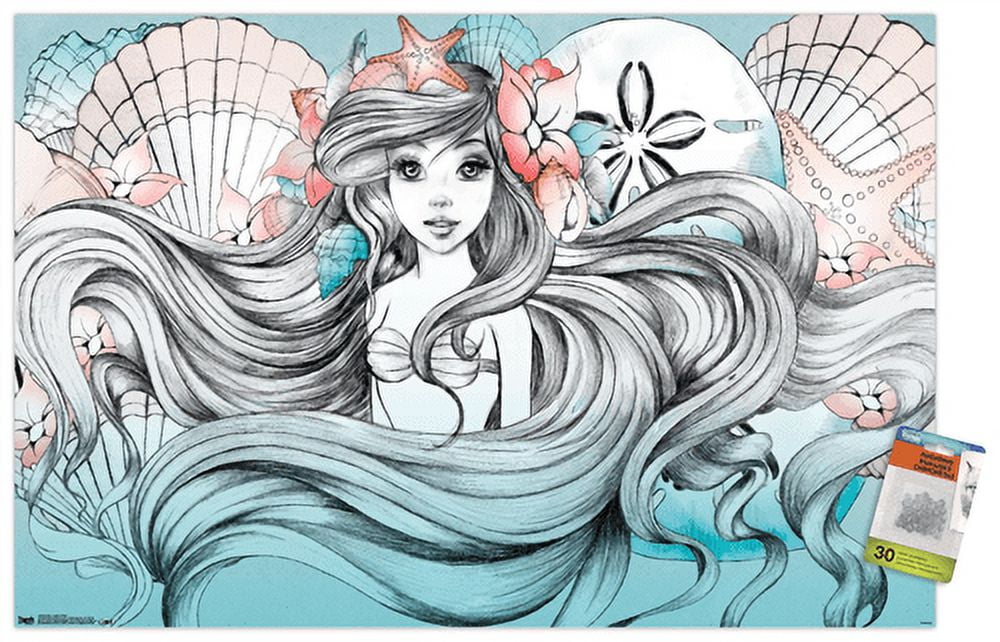 Disney The Little Mermaid - Ariel - Land or Sea Wall Poster with Push ...