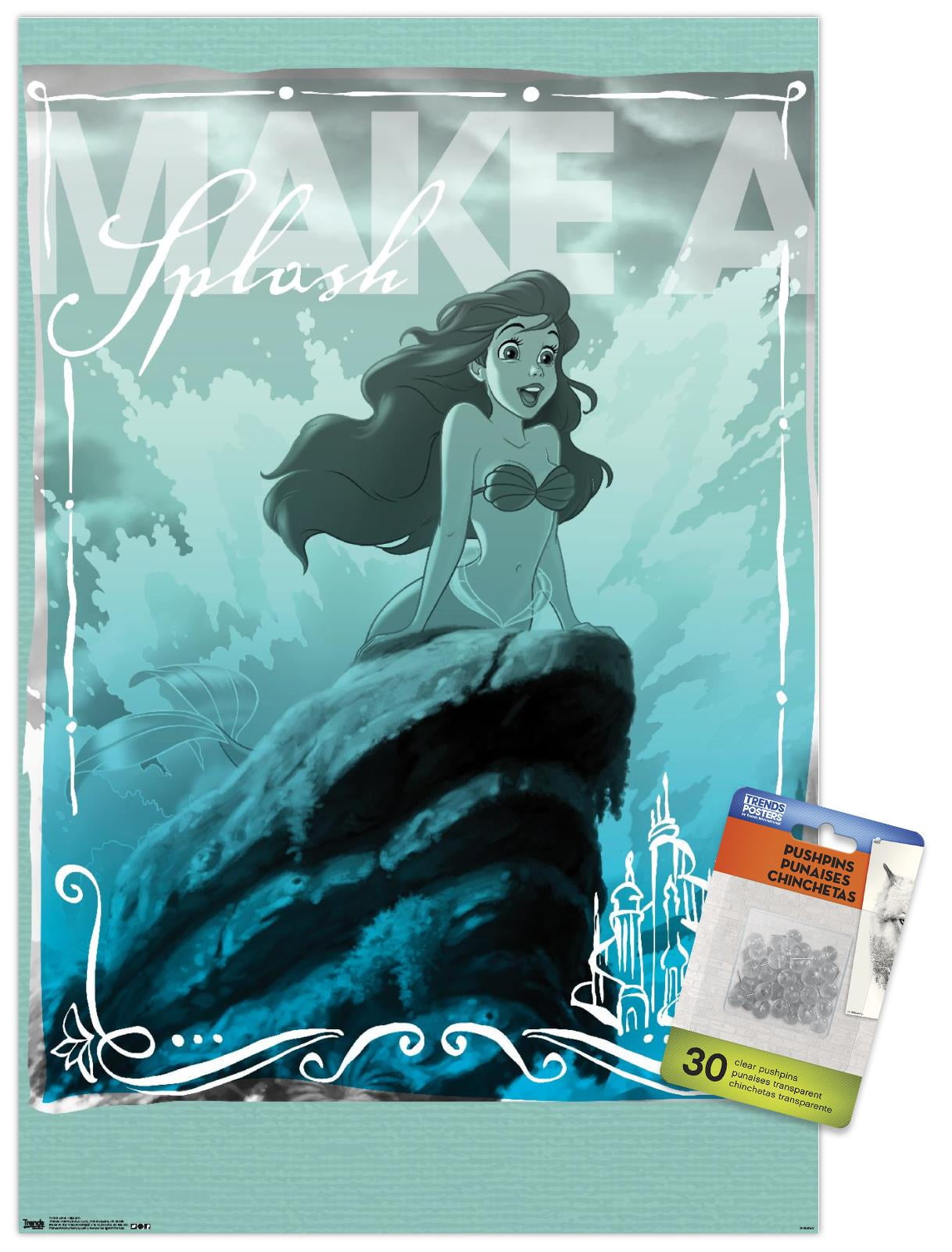 Disney The Little Mermaid - Ariel - Splash Wall Poster with Push Pins ...