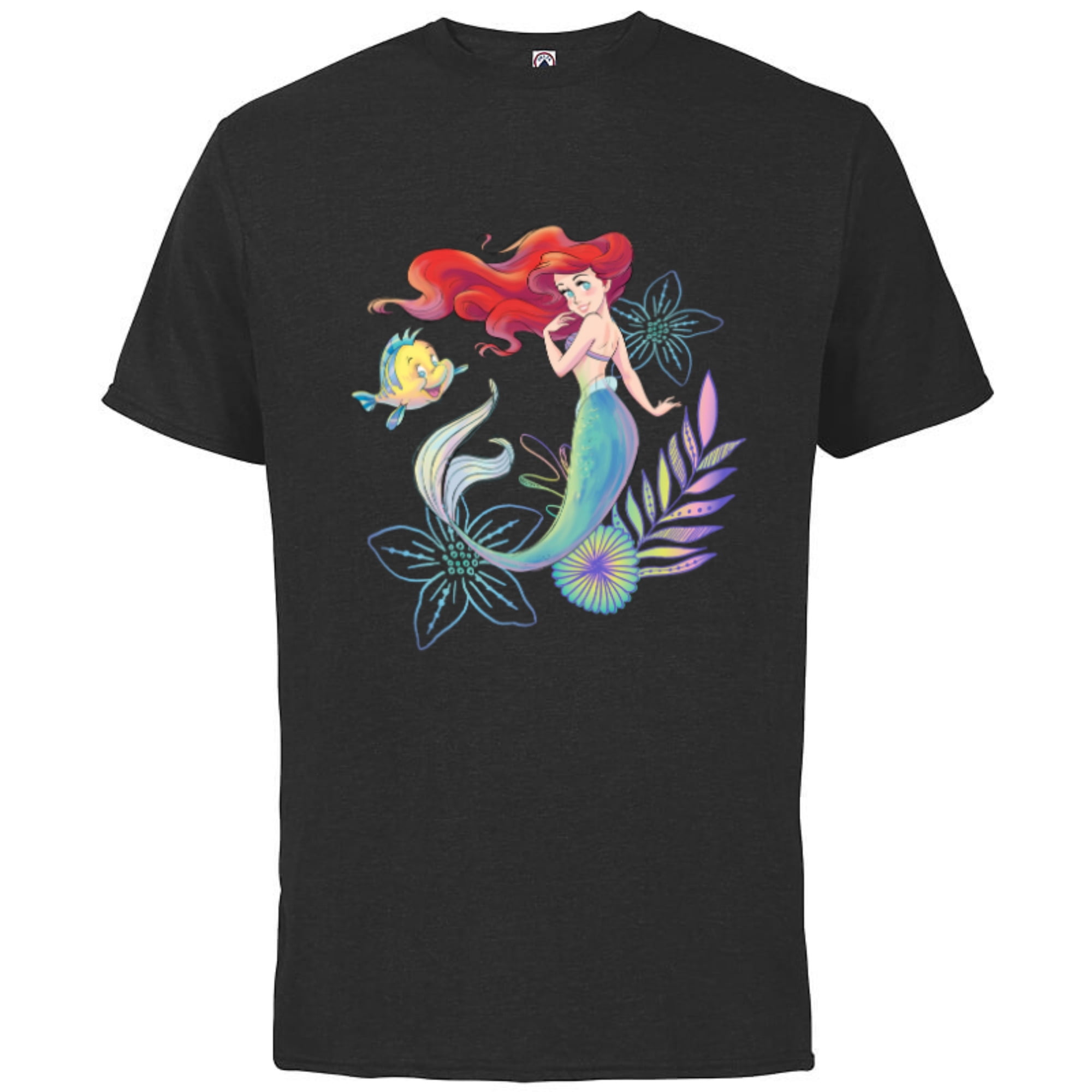 Disney The Little Mermaid Ariel and Flounder Sea - Short Sleeve Cotton ...