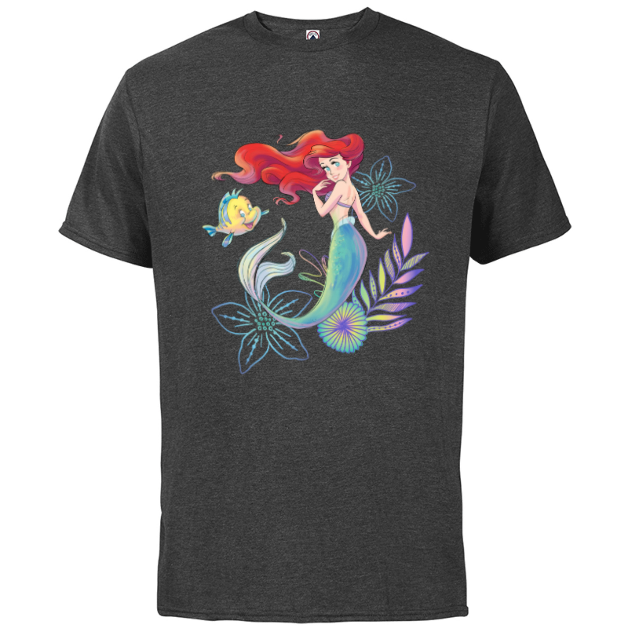 Disney The Little Mermaid Ariel and Flounder Sea - Short Sleeve Cotton ...