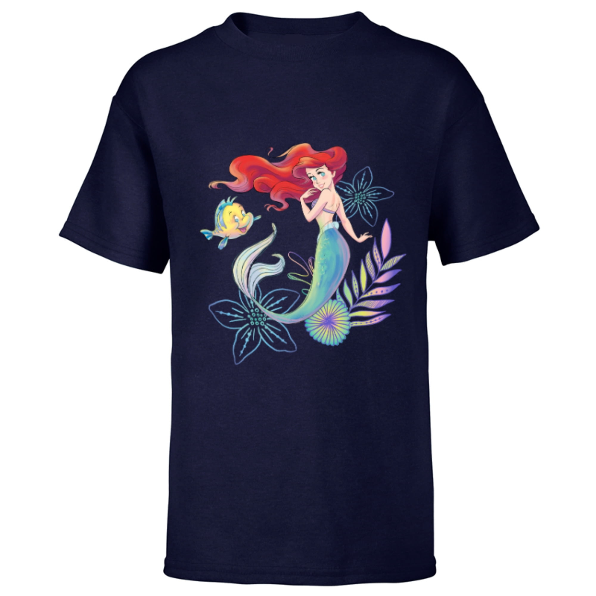 Disney The Little Mermaid Ariel and Flounder Sea - Short Sleeve T-Shirt ...
