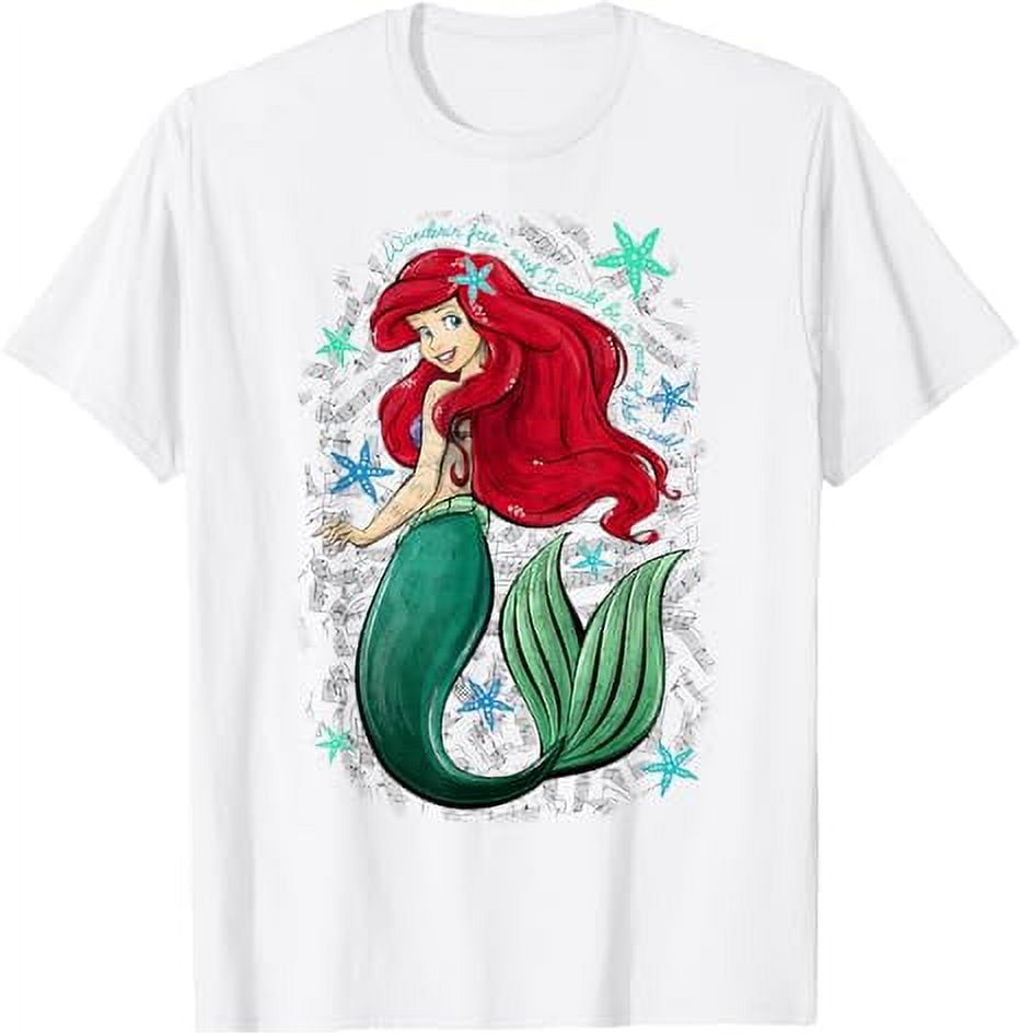 Disney The Little Mermaid Ariel's Song Music Notes T-Shirt - Walmart.com