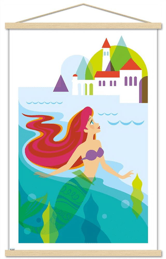 Disney The Little Mermaid - Ariel with Castle Wall Poster with Magnetic ...