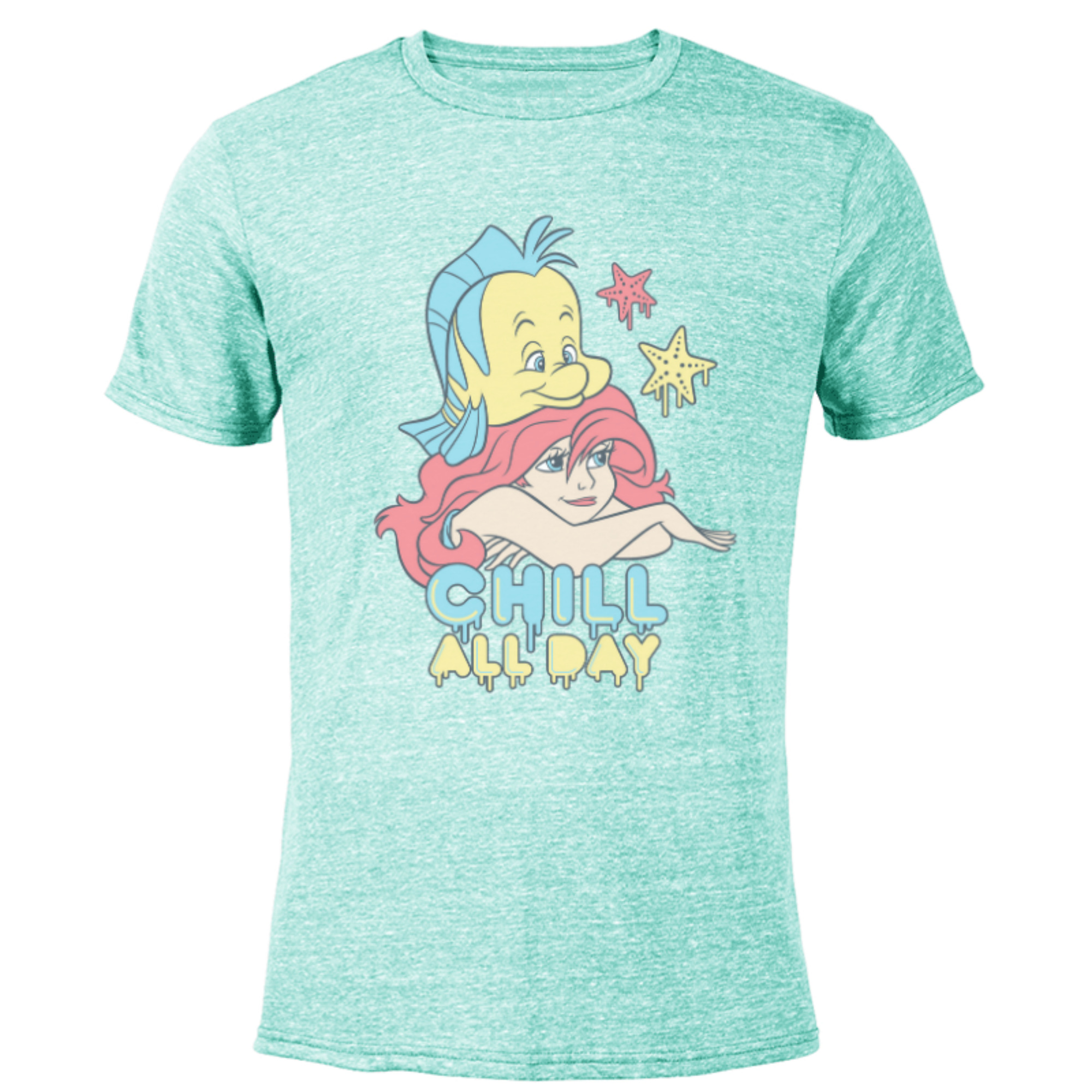 Disney The Little Mermaid Chill All Day - Short Sleeve Blended T-Shirt ...