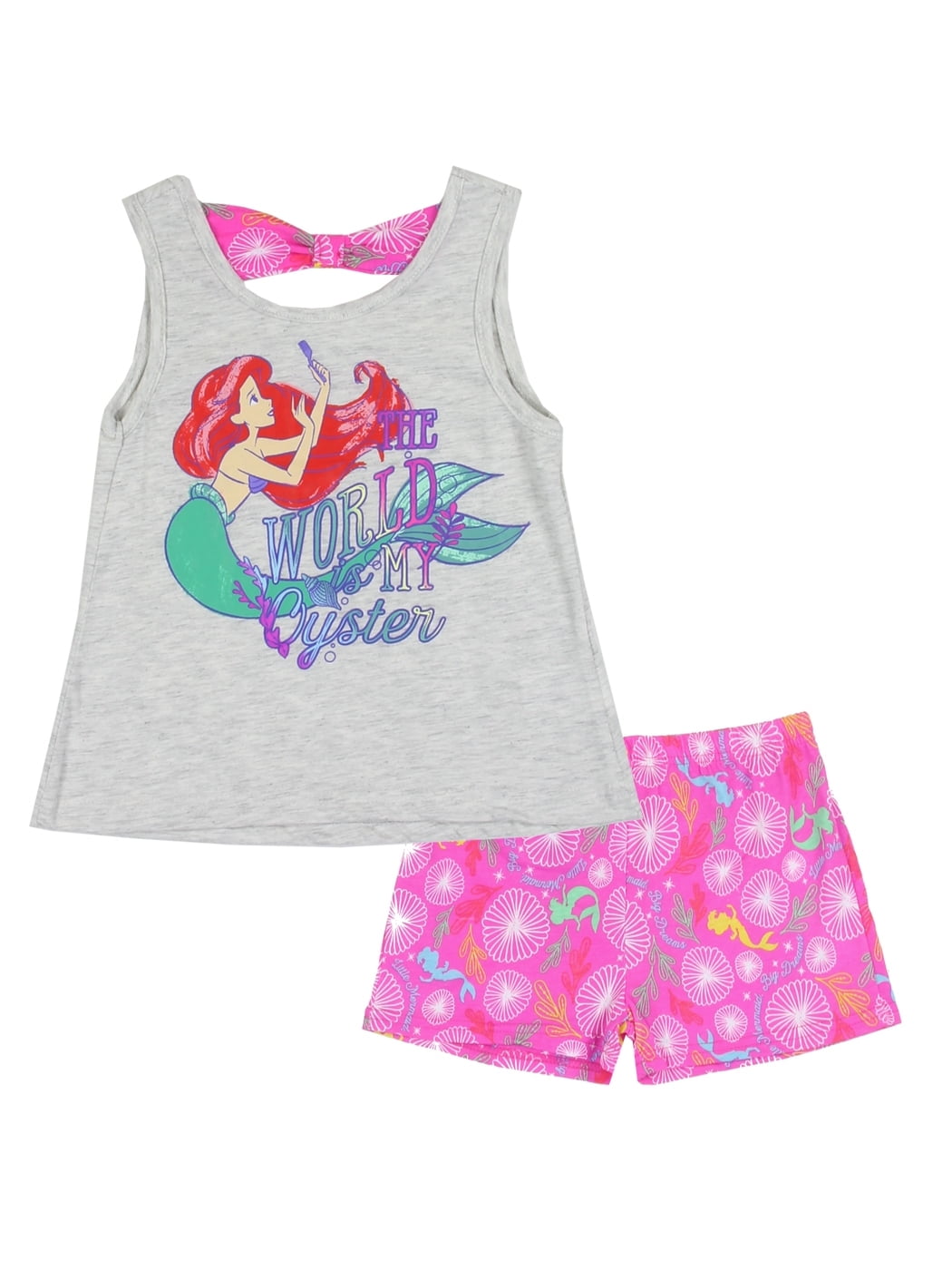 Disney The Little Mermaid Ariel Bow-Back Top and Shorts Set, Cotton ...
