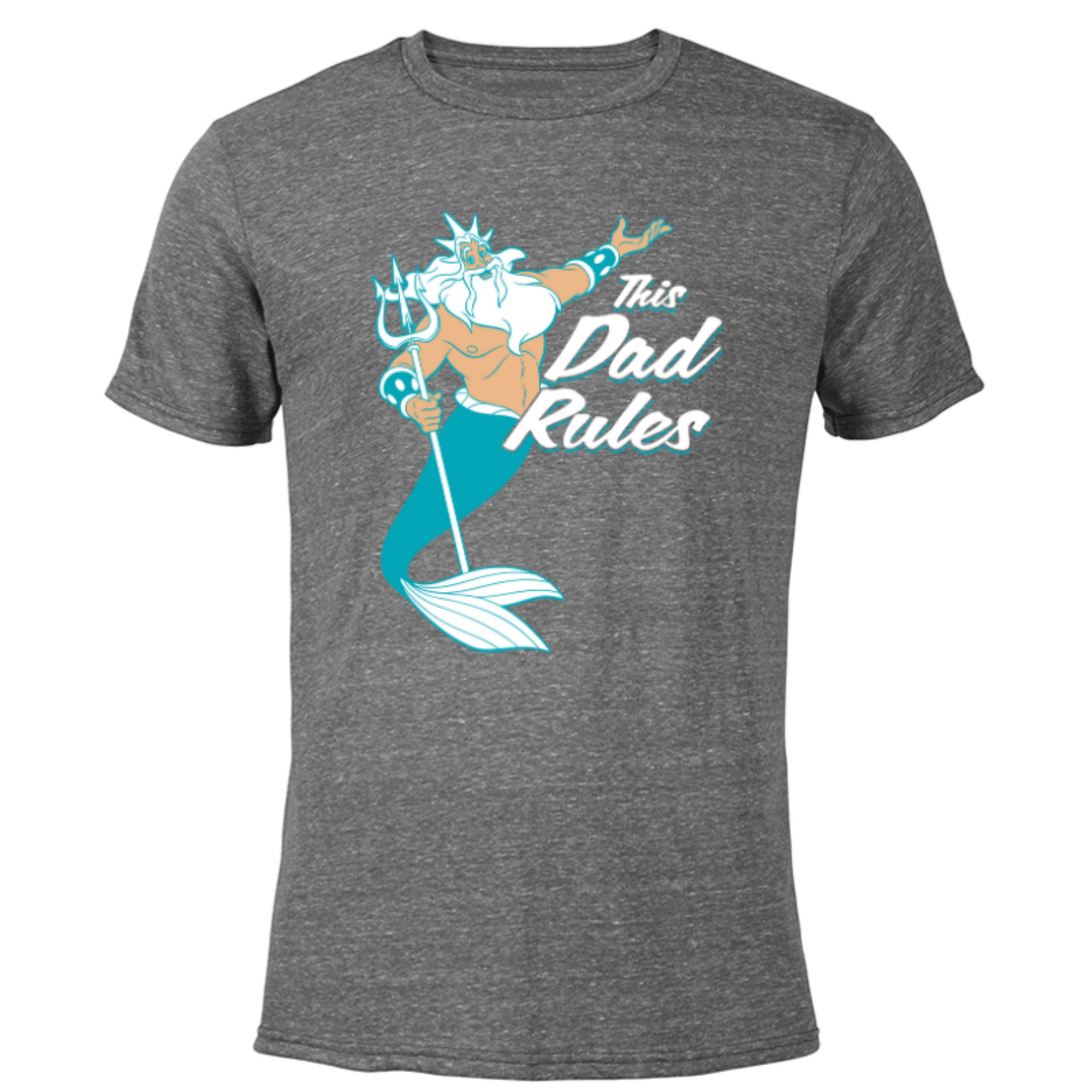 Disney The Little Mermaid King Triton Dad Men's - Short Sleeve Blended ...
