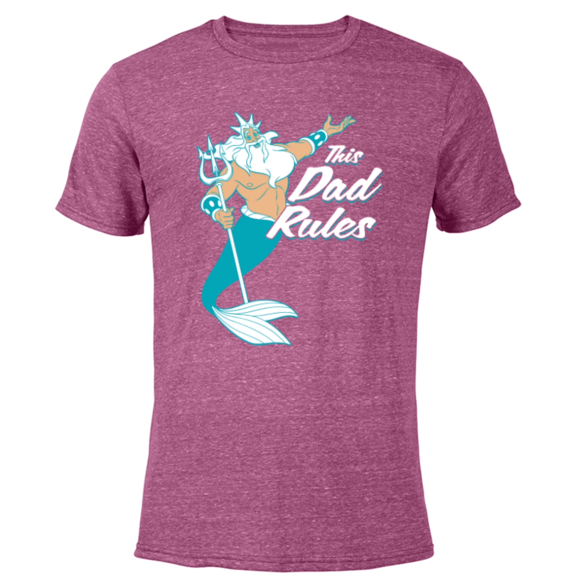 Disney The Little Mermaid King Triton Dad Men's - Short Sleeve Blended ...