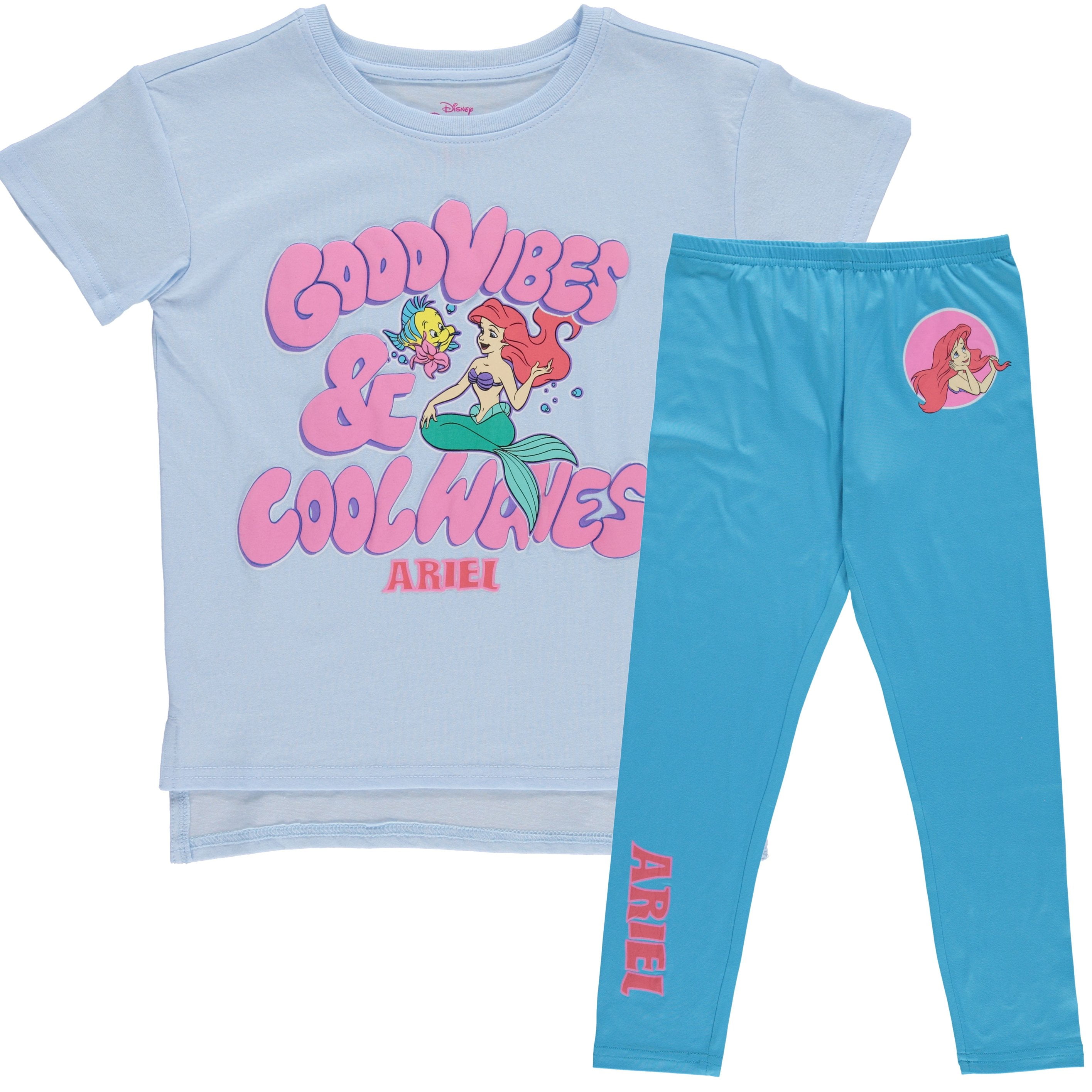 Disney The Little Mermaid Leggings Clothing Set, Ariel Short Sleeve T ...