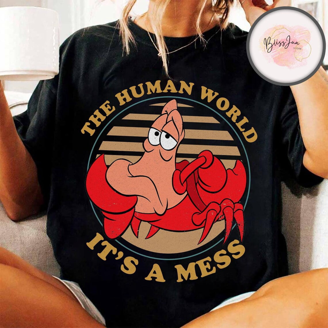Disney The Little Mermaid Sebastian The Human World It'S A Mess T-Shirt ...