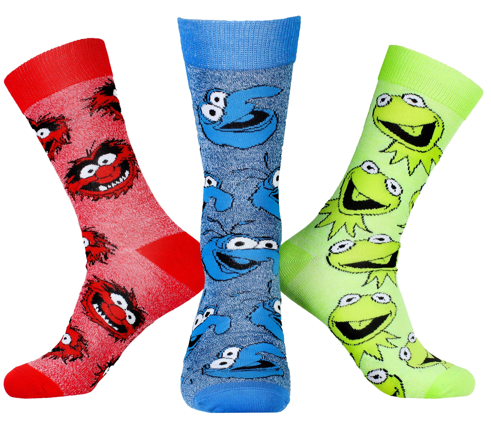 Disney The Muppets Kermit Gonzo Animal 3 Pair Adult Crew Socks ...