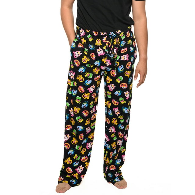 Disney The Muppets Lounge Pajama Sleep Pants Black Kermit Piggy Fozzie ...