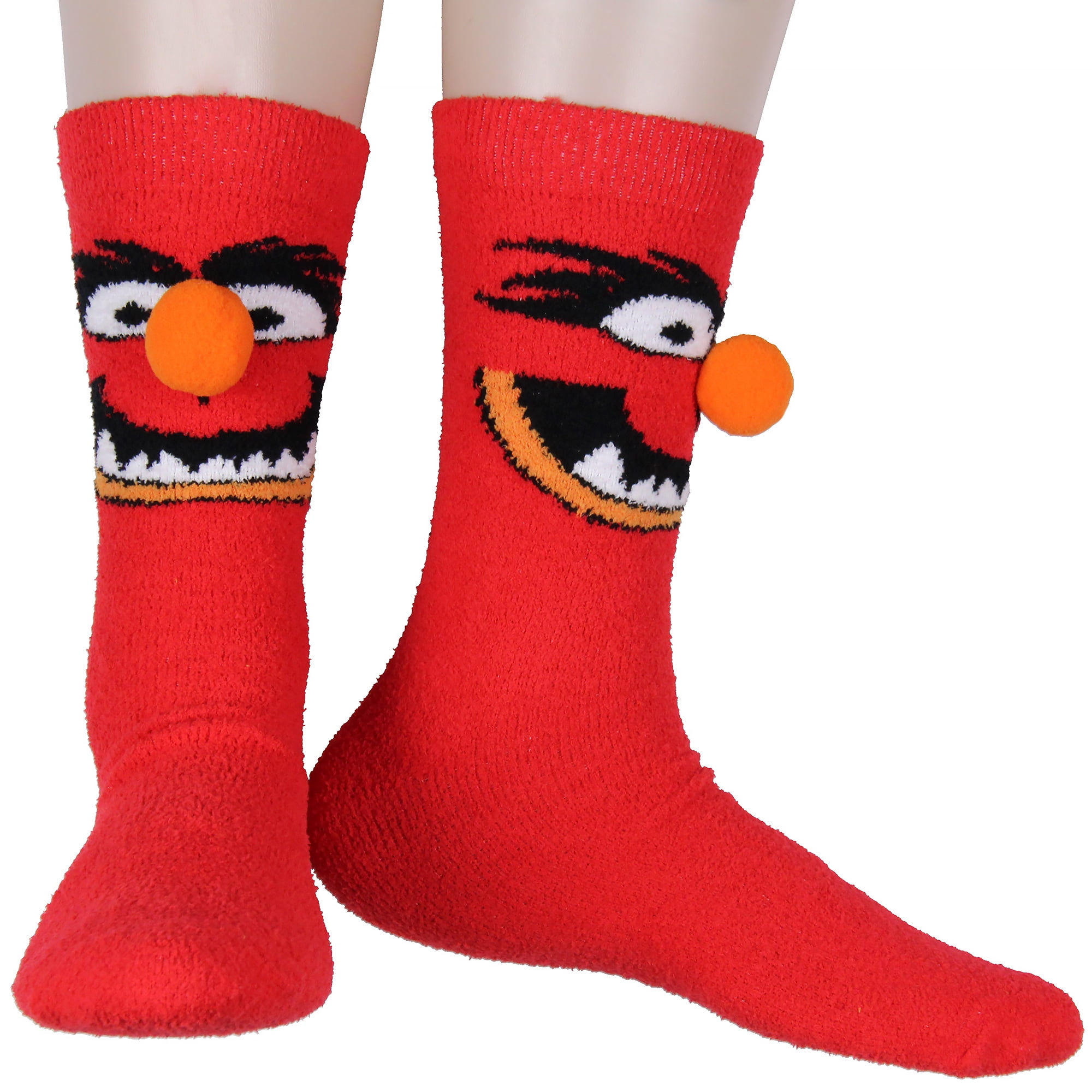 Disney The Muppets Socks Animal 3D Nose Adult Chenille Fuzzy Plush Crew ...