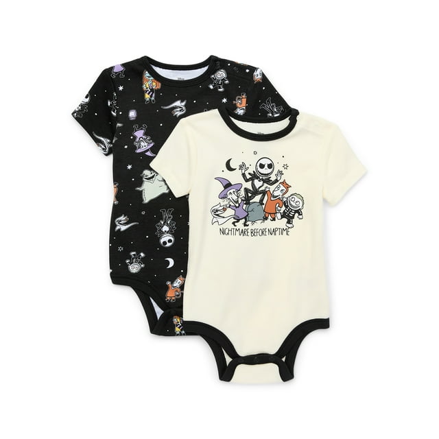 The Nightmare Before Christmas Baby Bodysuits 2-Pack, 0/3-24 Months ...
