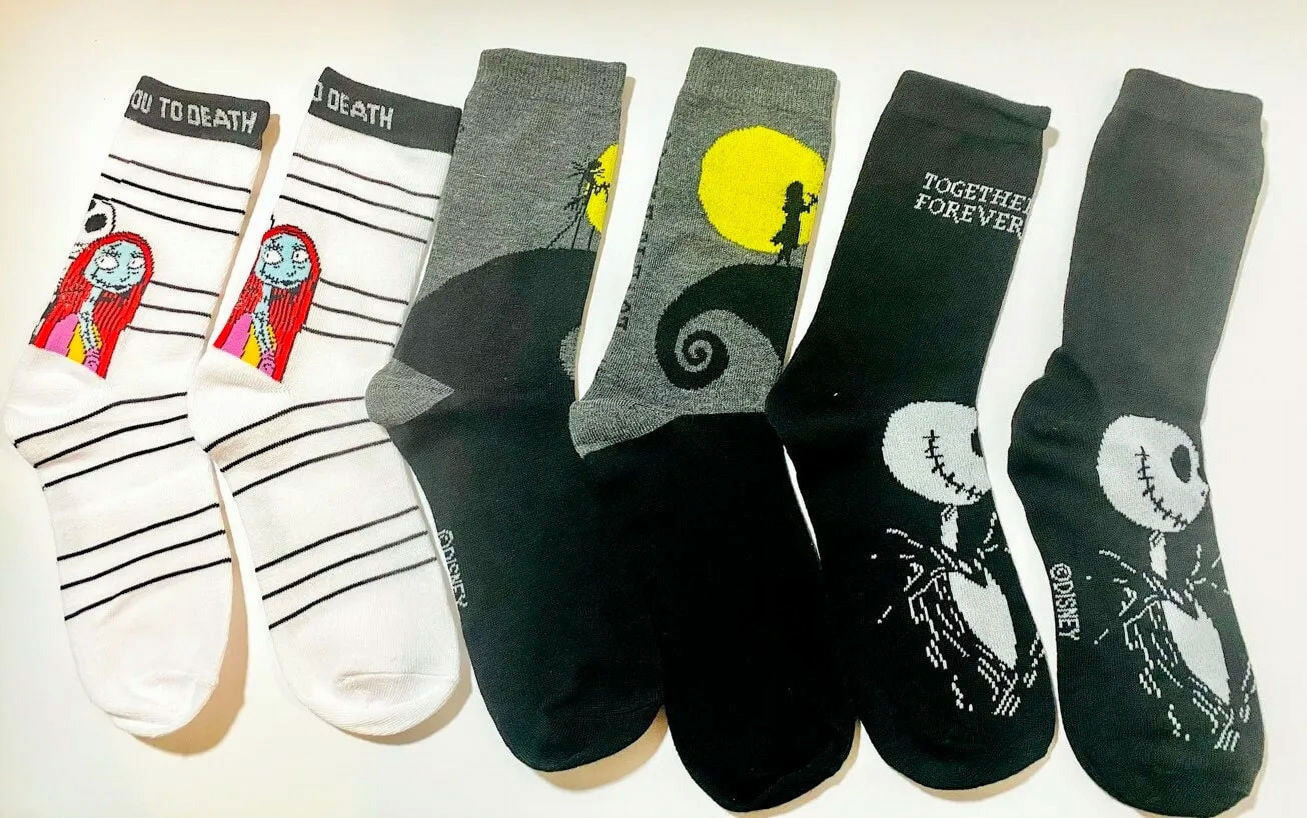 Disney The Nightmare Before Christmas Women's 3 Pair Crew Socks, Size 7 ...