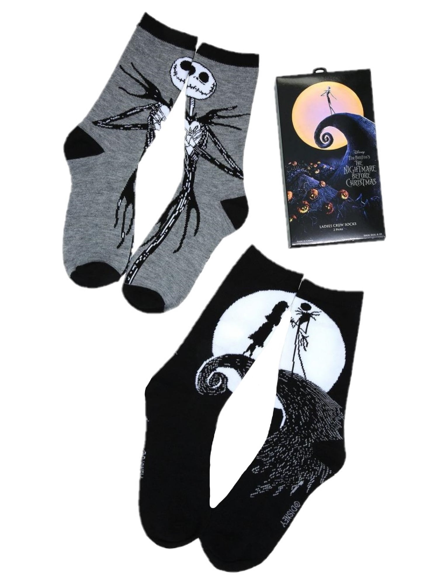 Disney The Nightmare Before Christmas, Women's Crew Socks in Gift Box ...